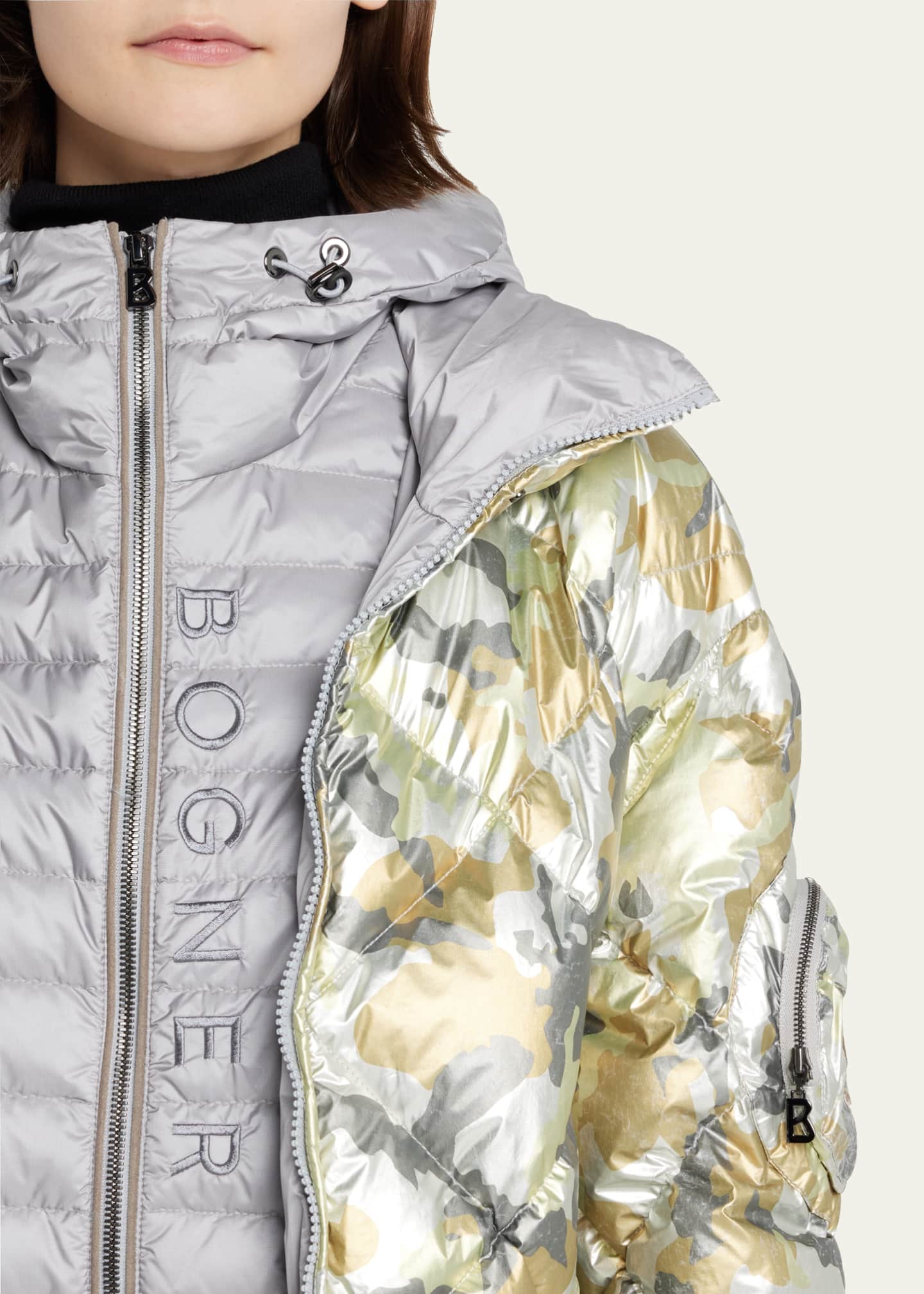 Bogner Lissi Camo-Print Layered Ski Jacket - Bergdorf Goodman