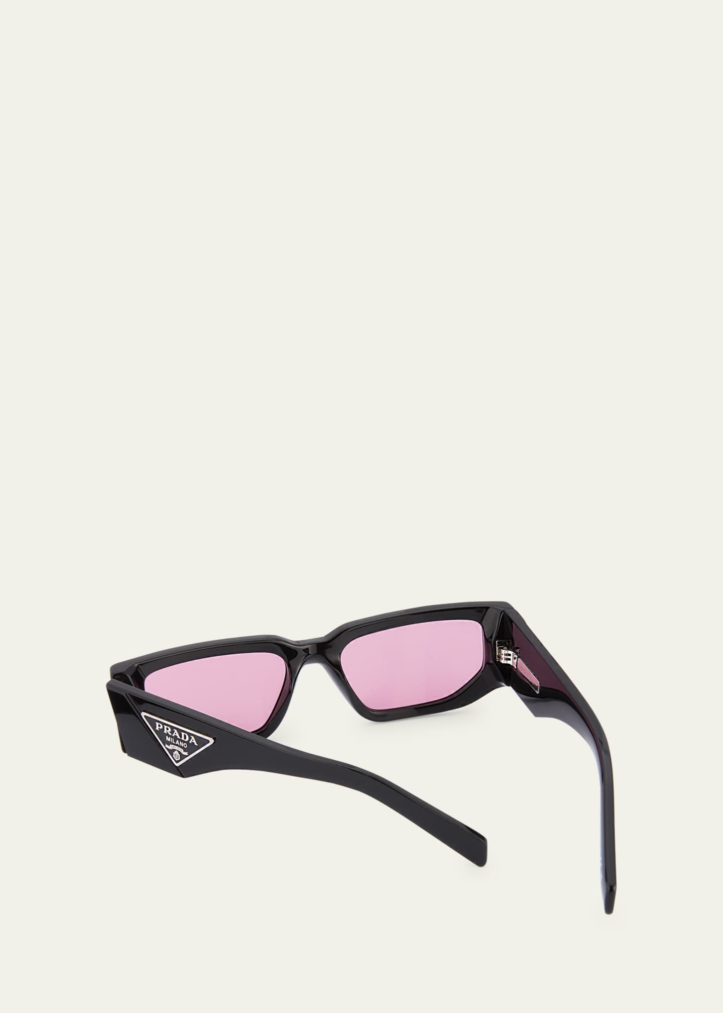 Prada Men's Triangle Logo Bicolor Rectangle Sunglasses - Bergdorf Goodman
