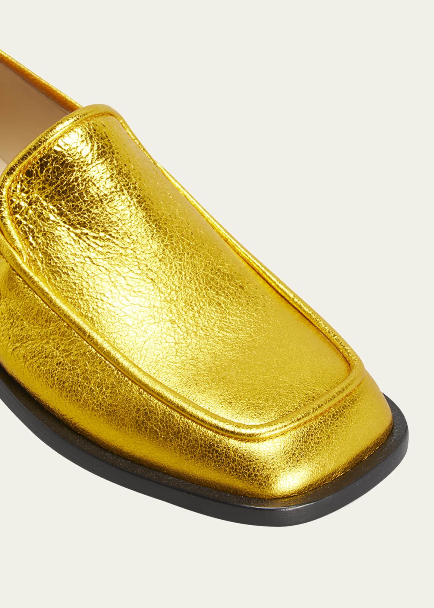 Wandler Lucy Metallic Leather Loafers - Bergdorf Goodman