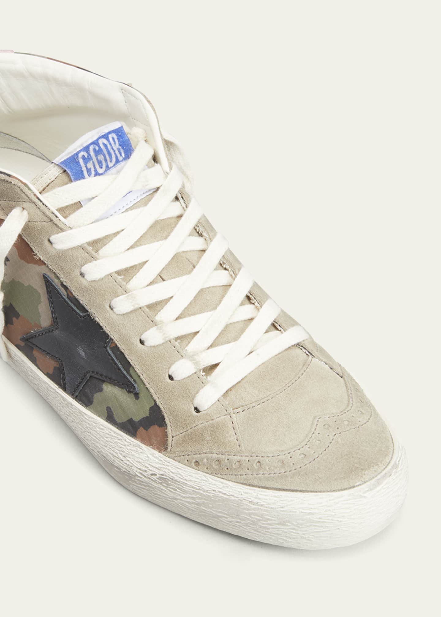 Golden Goose Mid Star Camo Wing-Tip Sneakers - Bergdorf Goodman