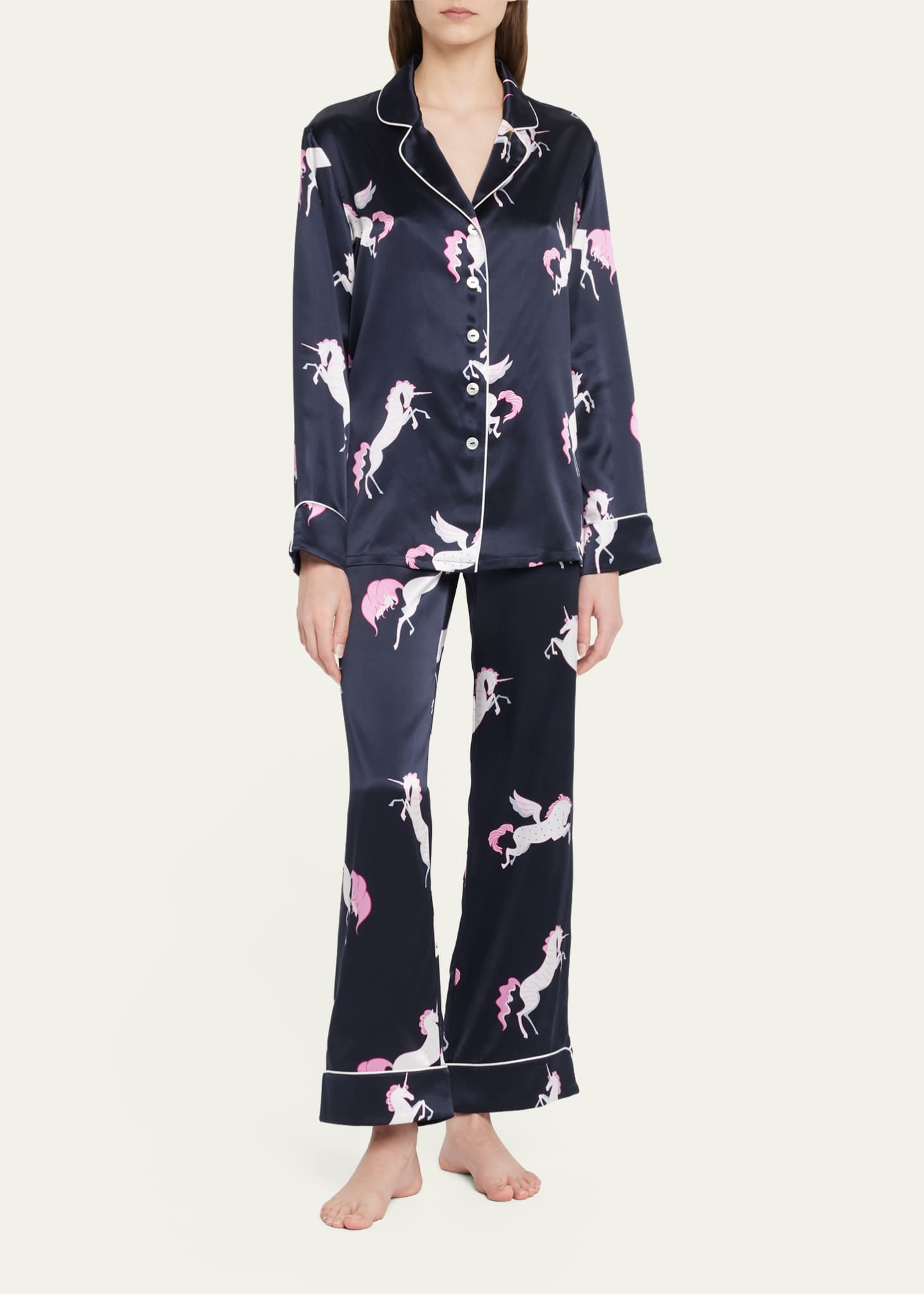 Olivia Von Halle Lila Printed Silk Pajama Set - Bergdorf Goodman