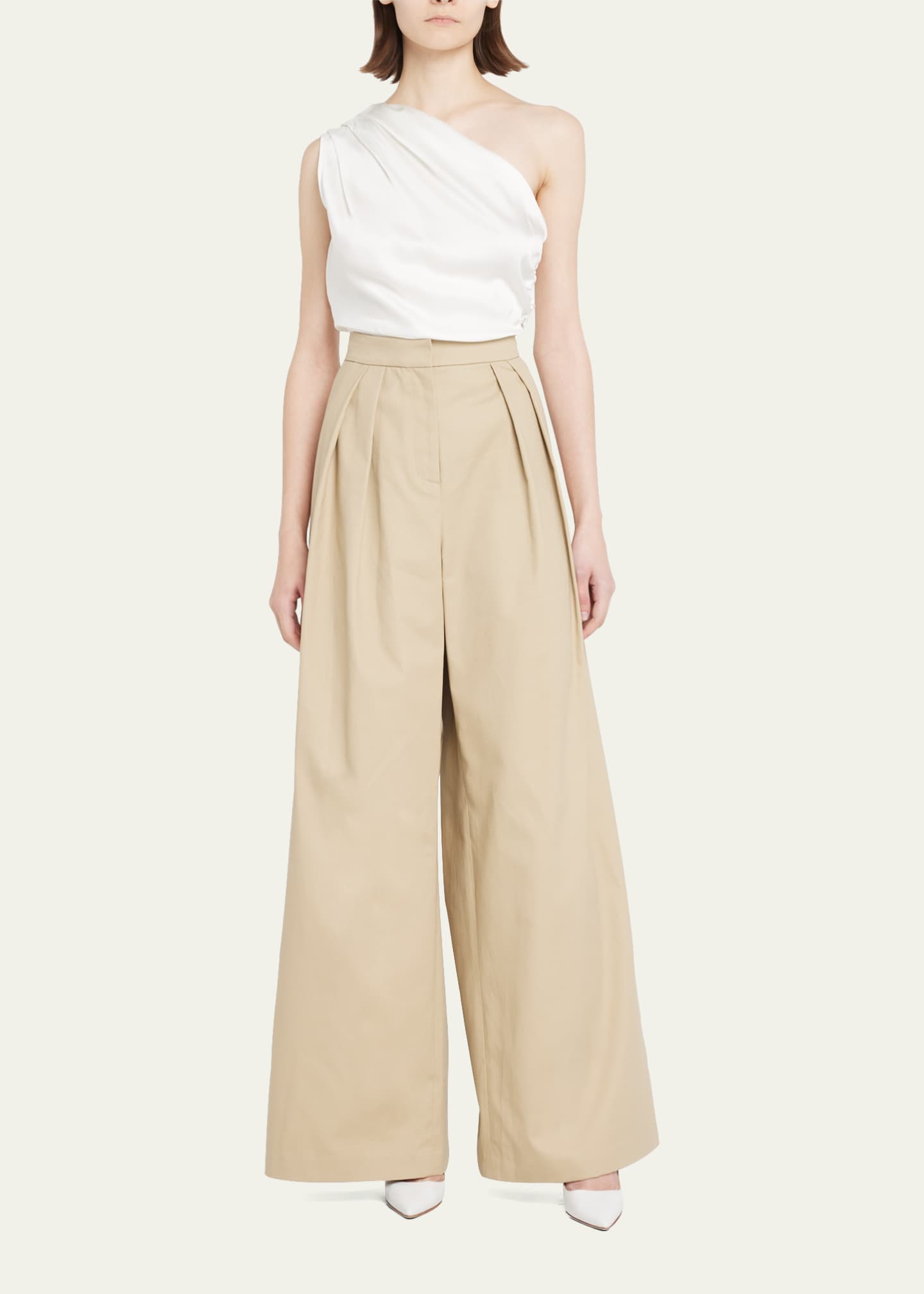 Brandon Maxwell Pleated Wide-Leg Trousers - Bergdorf Goodman