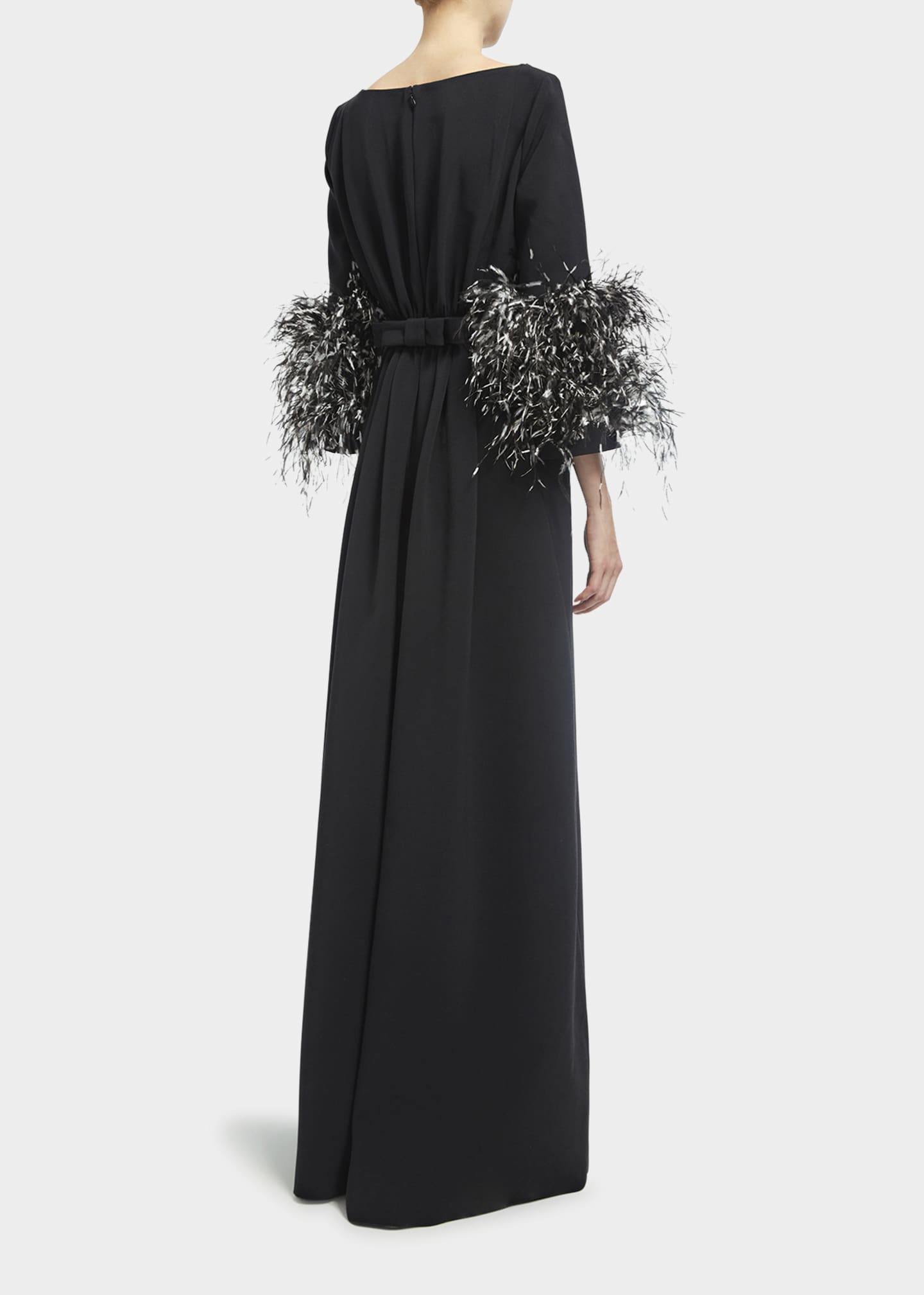 Huishan Zhang Reign Feather-Cuff Gown - Bergdorf Goodman