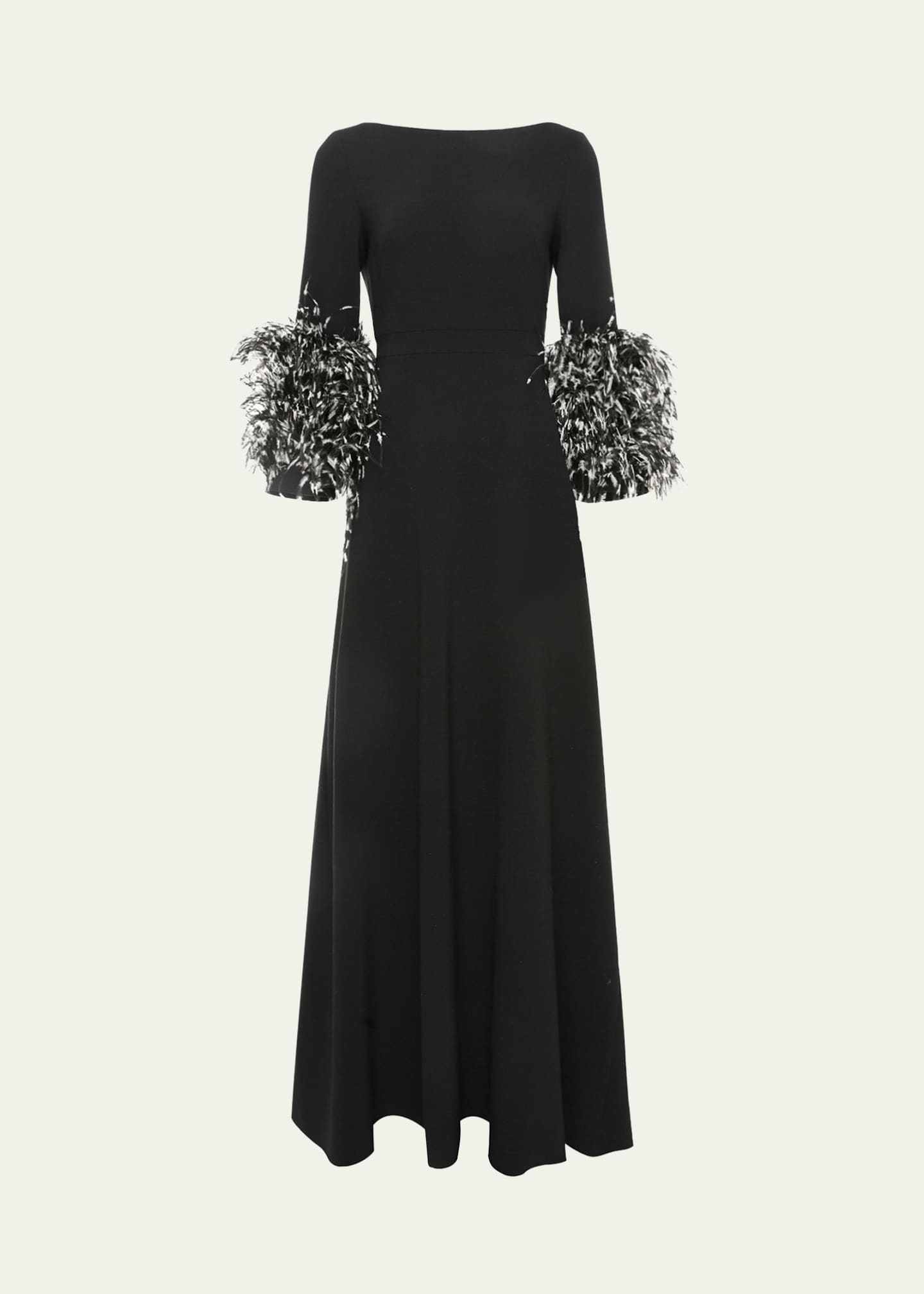 Huishan Zhang Reign Feather-Cuff Gown - Bergdorf Goodman