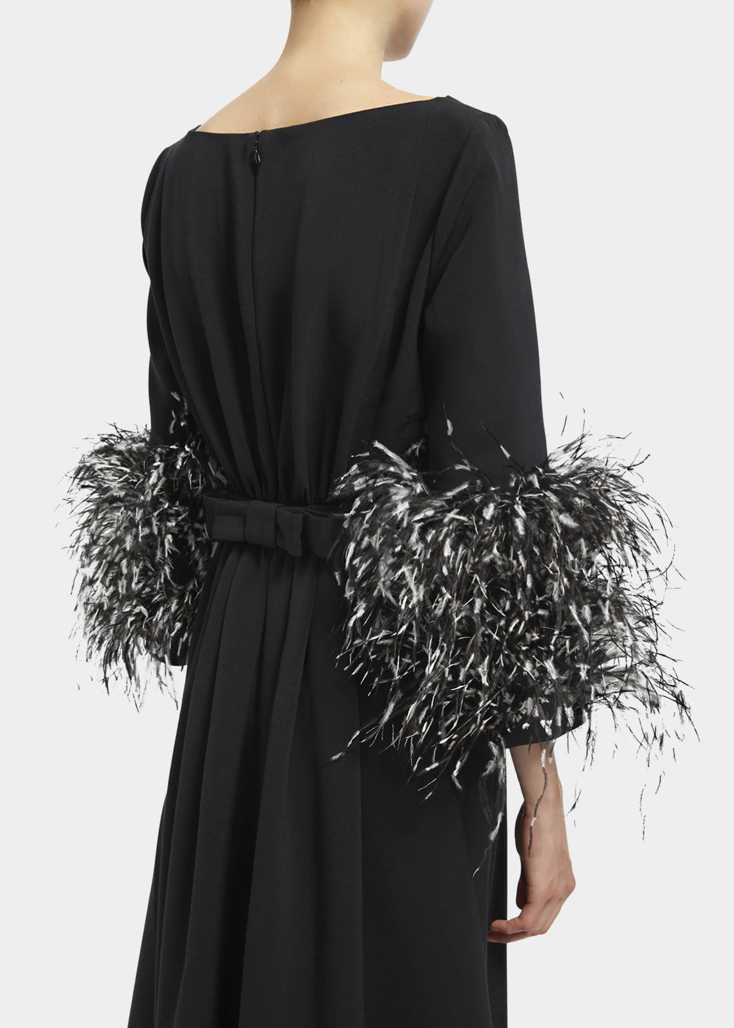 Huishan Zhang Reign Feather-Cuff Gown - Bergdorf Goodman