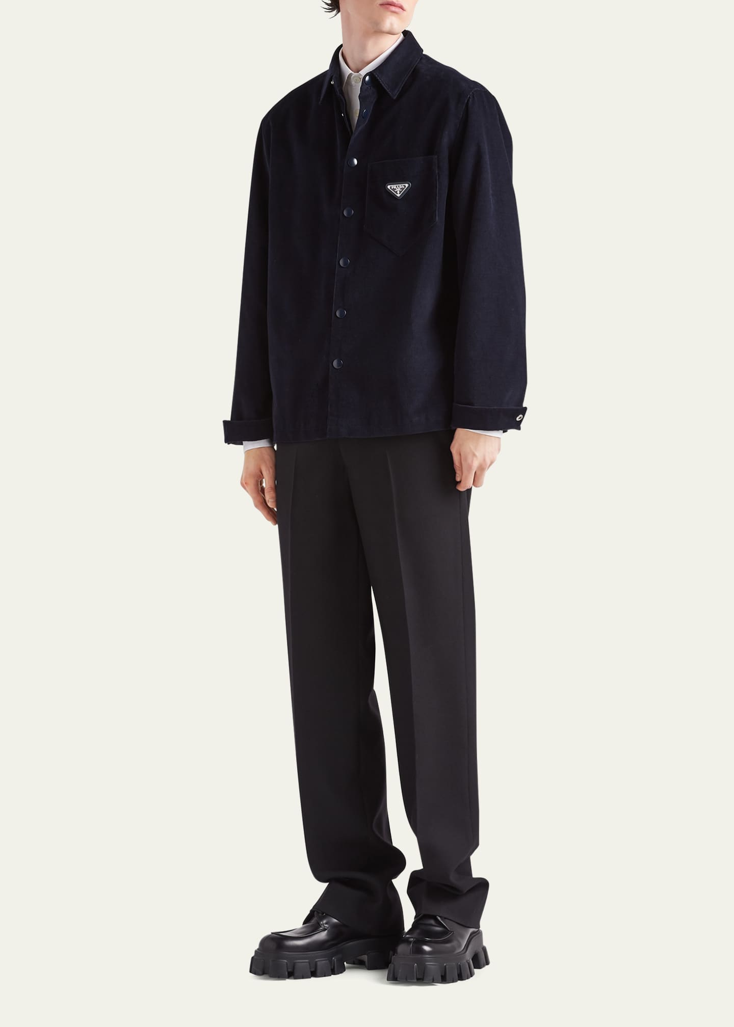 Prada Men's Corduroy Snap-Front Sport Shirt - Bergdorf Goodman