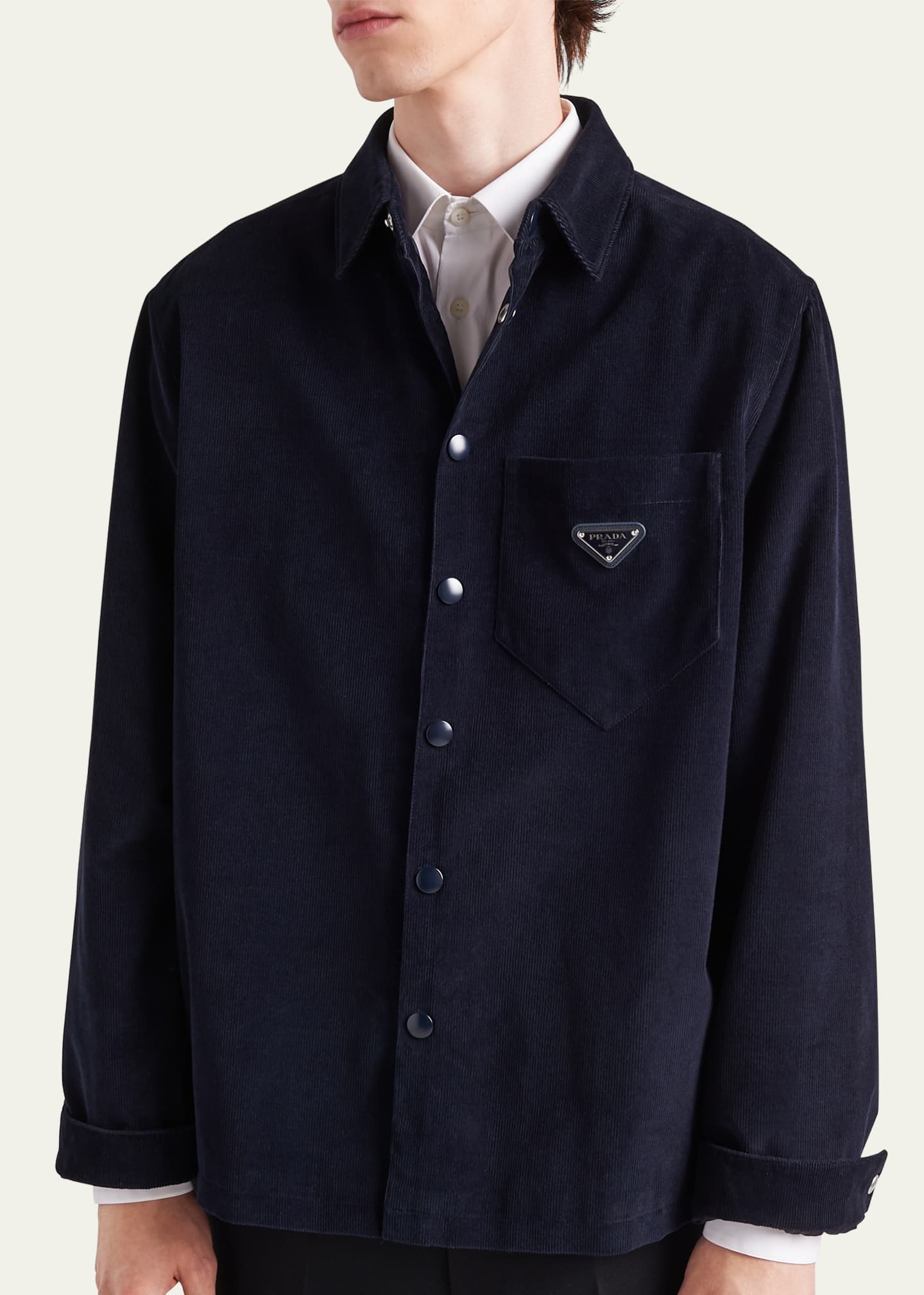 Prada Men's Corduroy Snap-Front Sport Shirt - Bergdorf Goodman