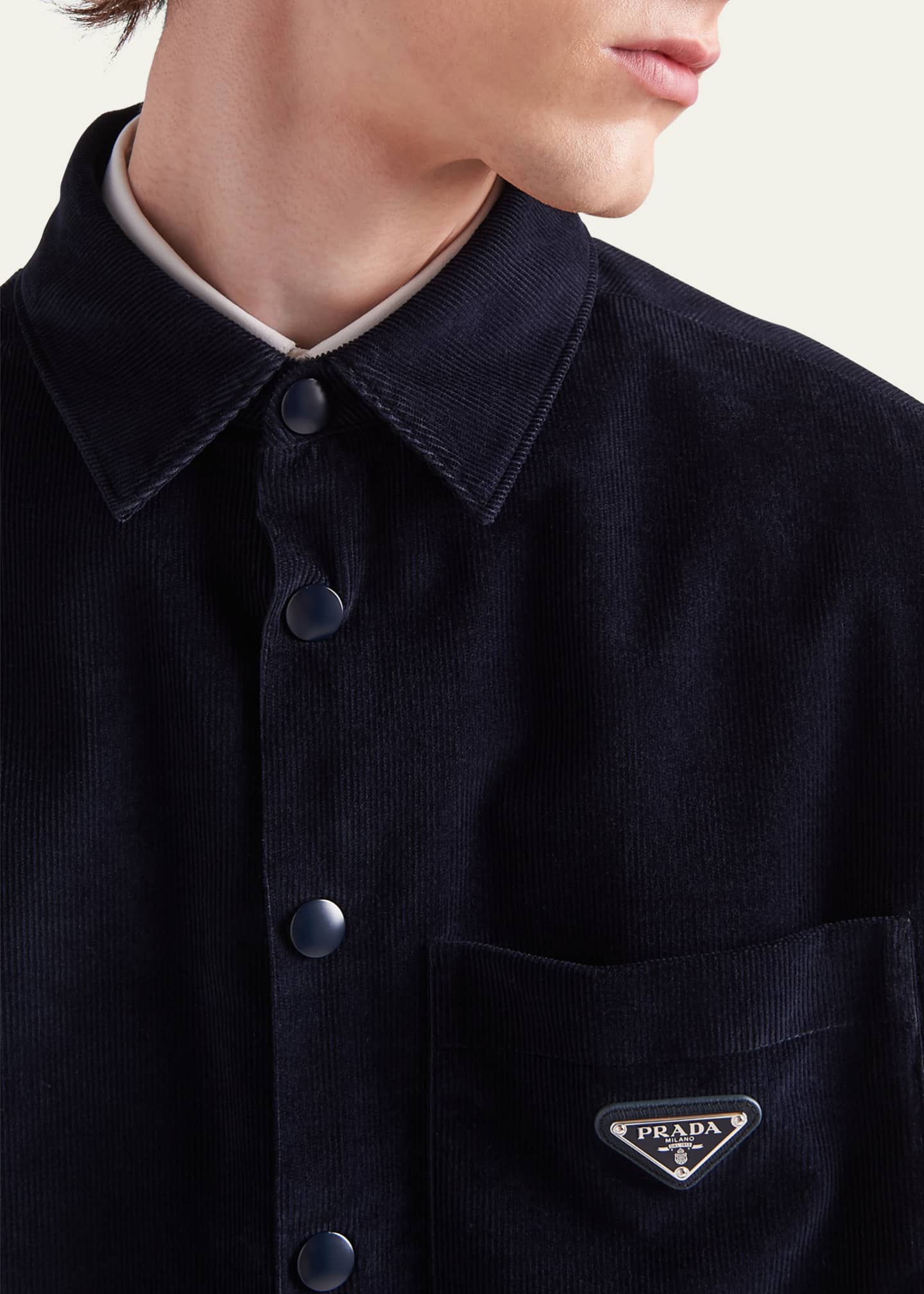 Prada Men's Corduroy Snap-Front Sport Shirt - Bergdorf Goodman