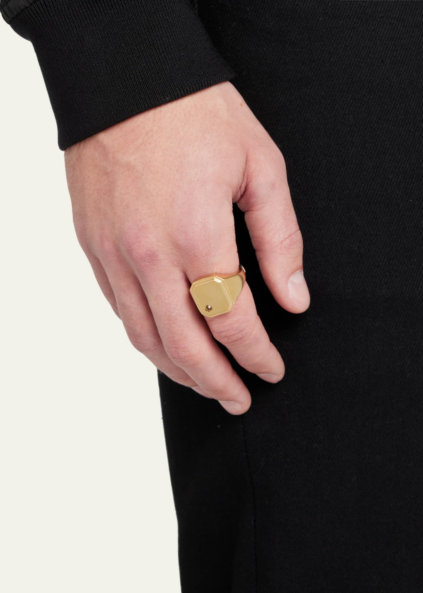 Maison Margiela Men's Two-Tone Chevalier Ring with Smoky Quartz ...