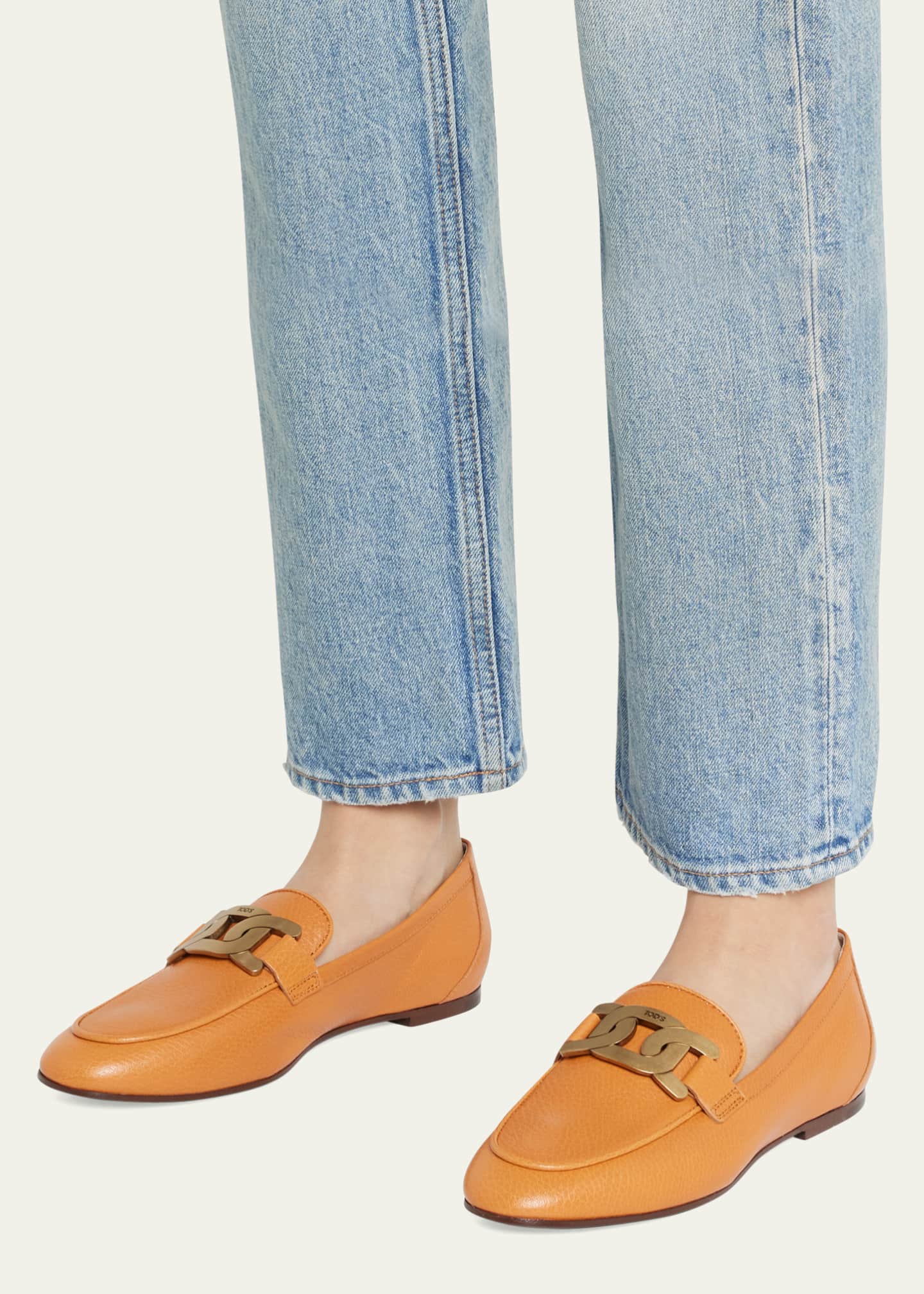 Tods Kate Leather Chain Loafers Bergdorf Goodman