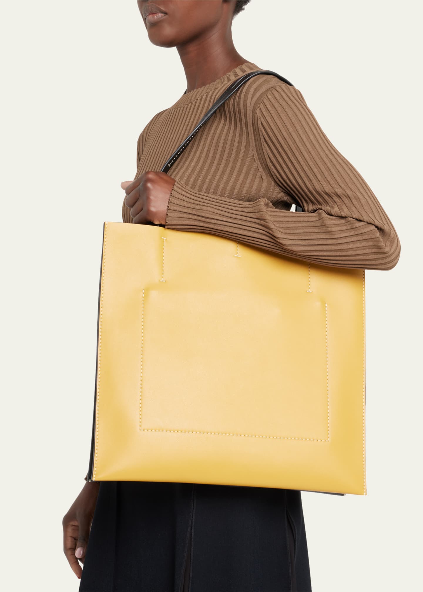 Proenza Schouler White Label Twin Double Compartment Leather Tote Bag ...
