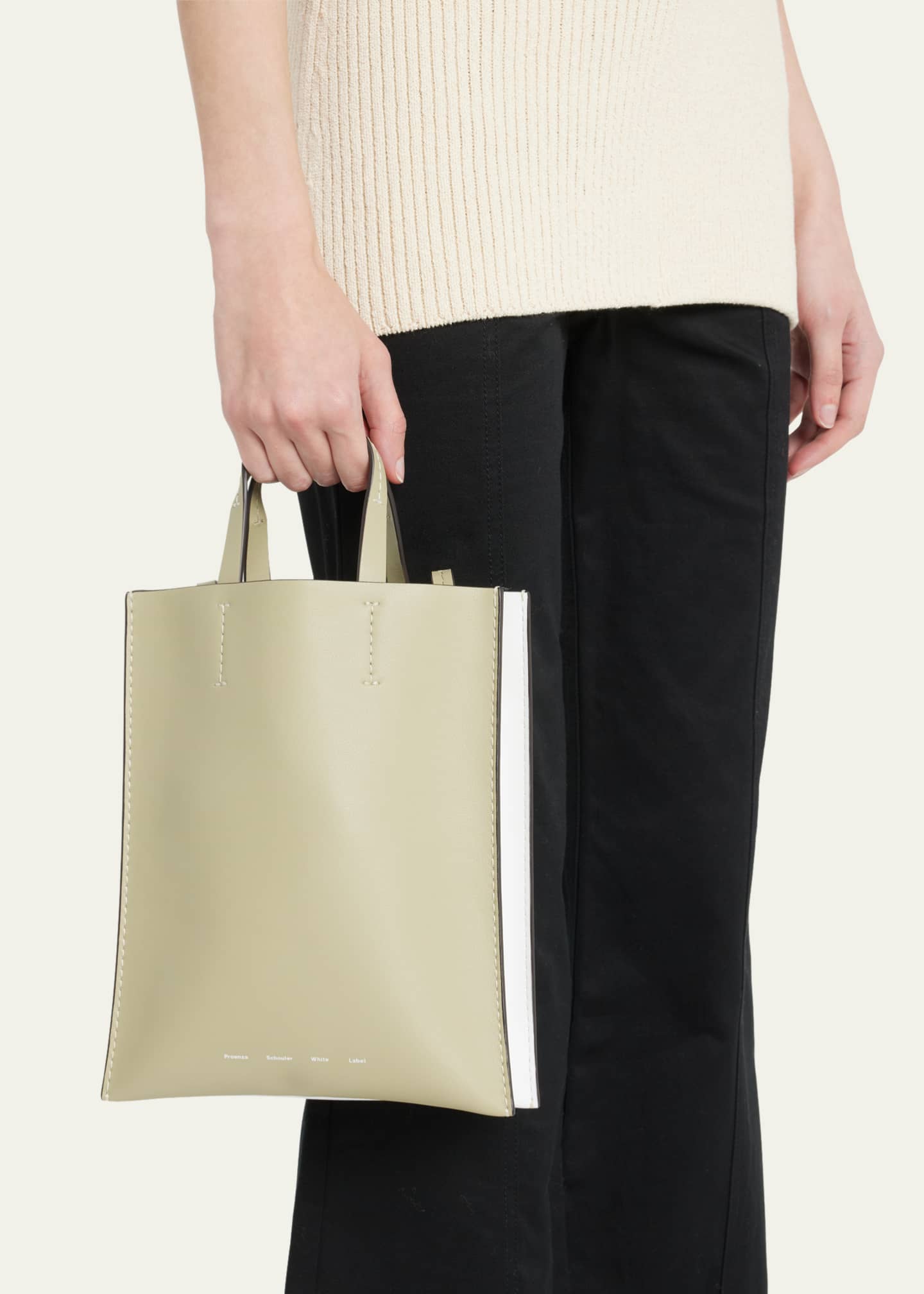 Proenza Schouler White Label Twin Small North-South Leather Tote Bag ...
