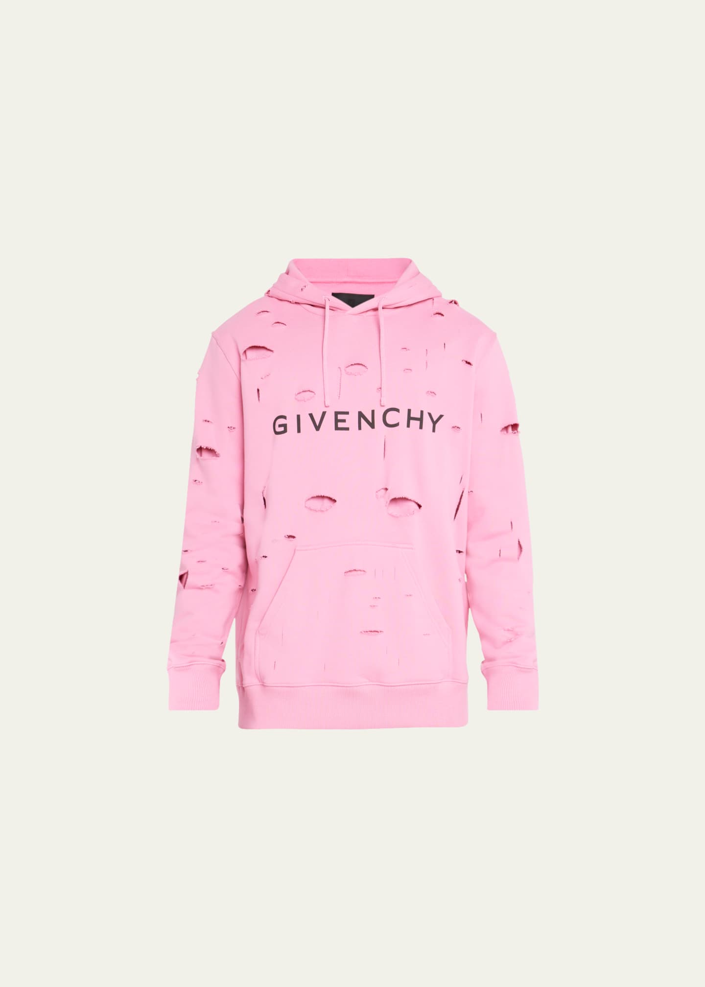 Givenchy Men's Destroyed Logo Pullover Hoodie - Bergdorf Goodman