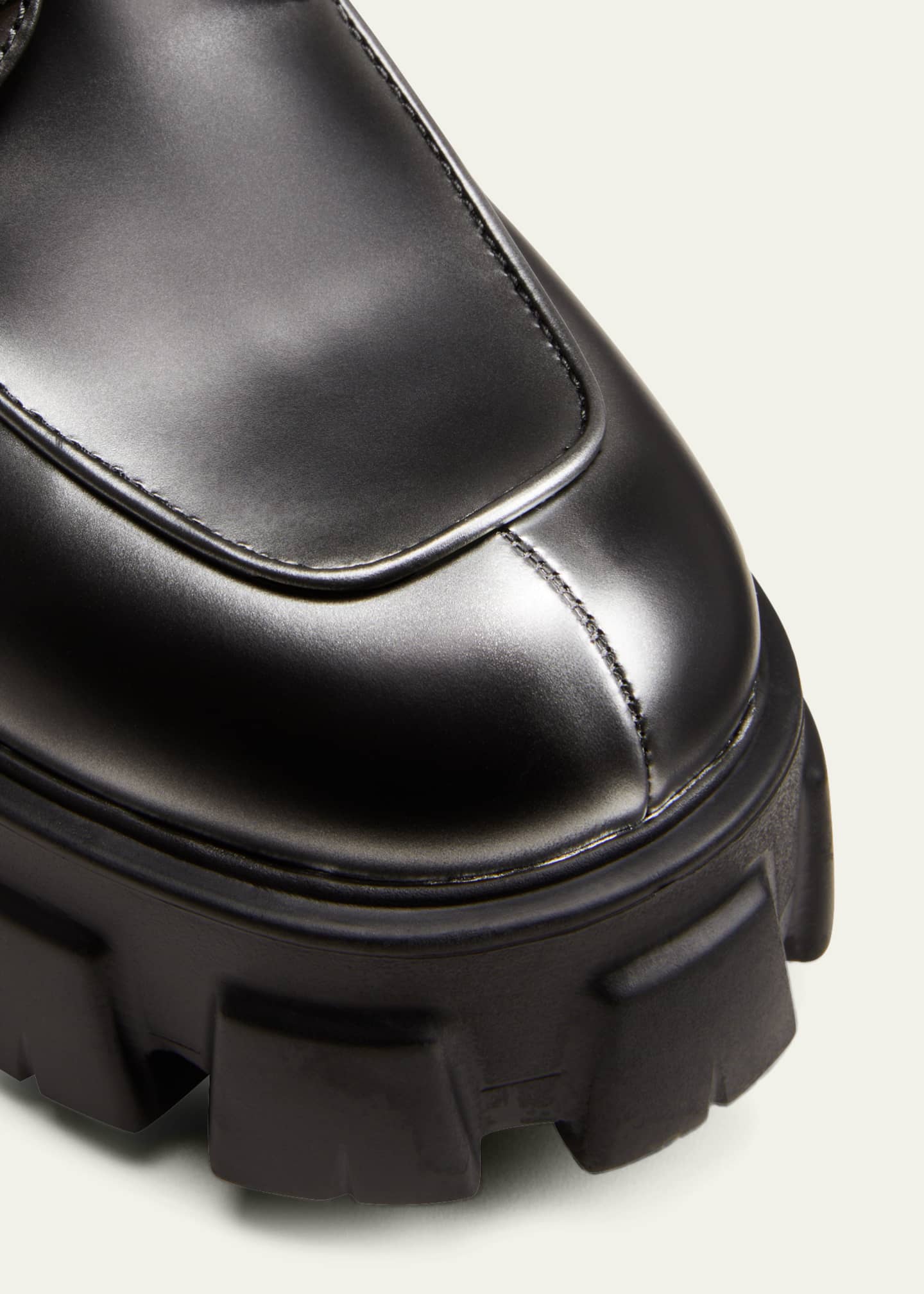 Prada Monolith Spazzolato Sfumato Lace-Up Shoes - Bergdorf Goodman