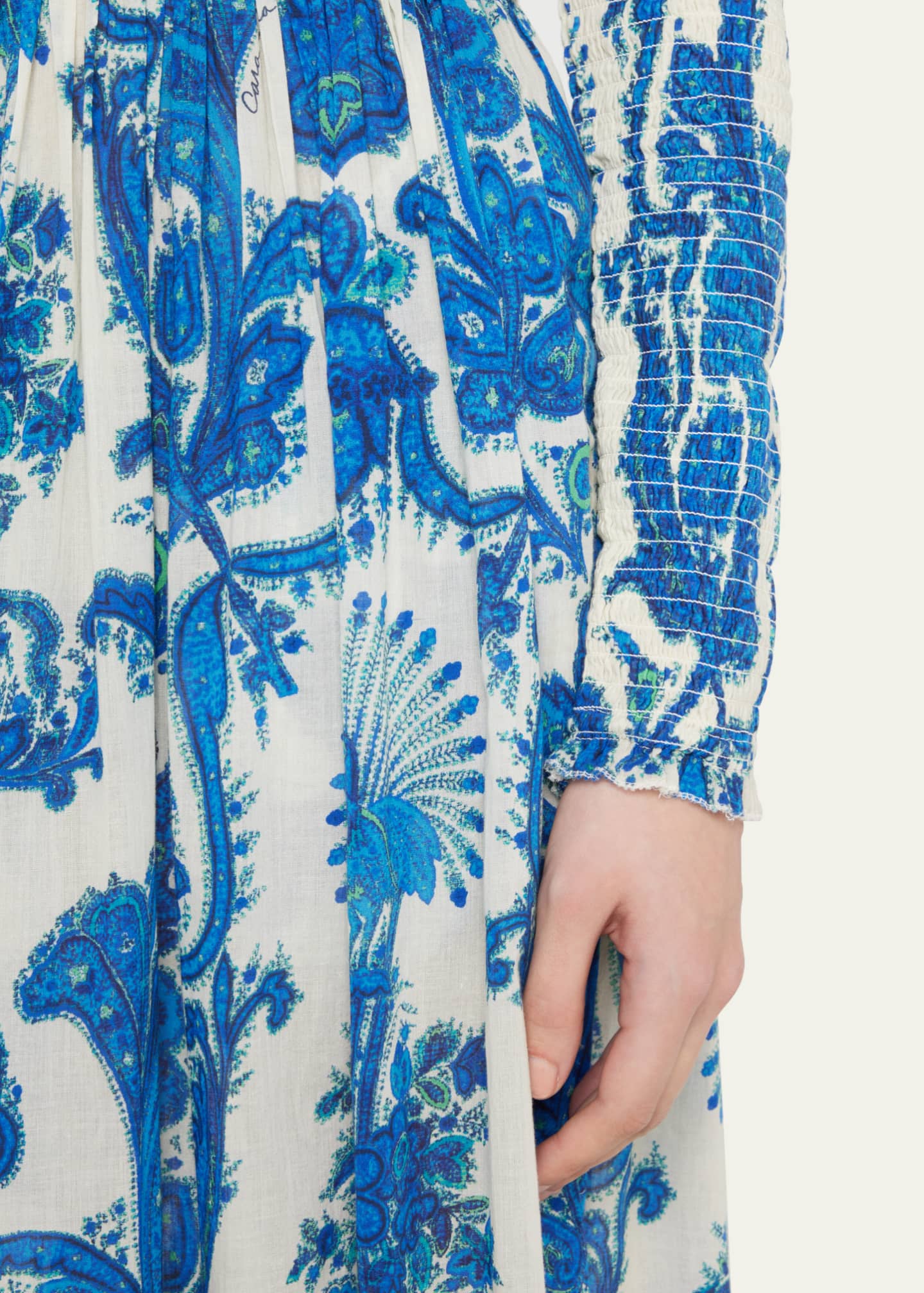 Cara Cara Skylar Smocked Off-The-Shoulder Midi Dress - Bergdorf Goodman