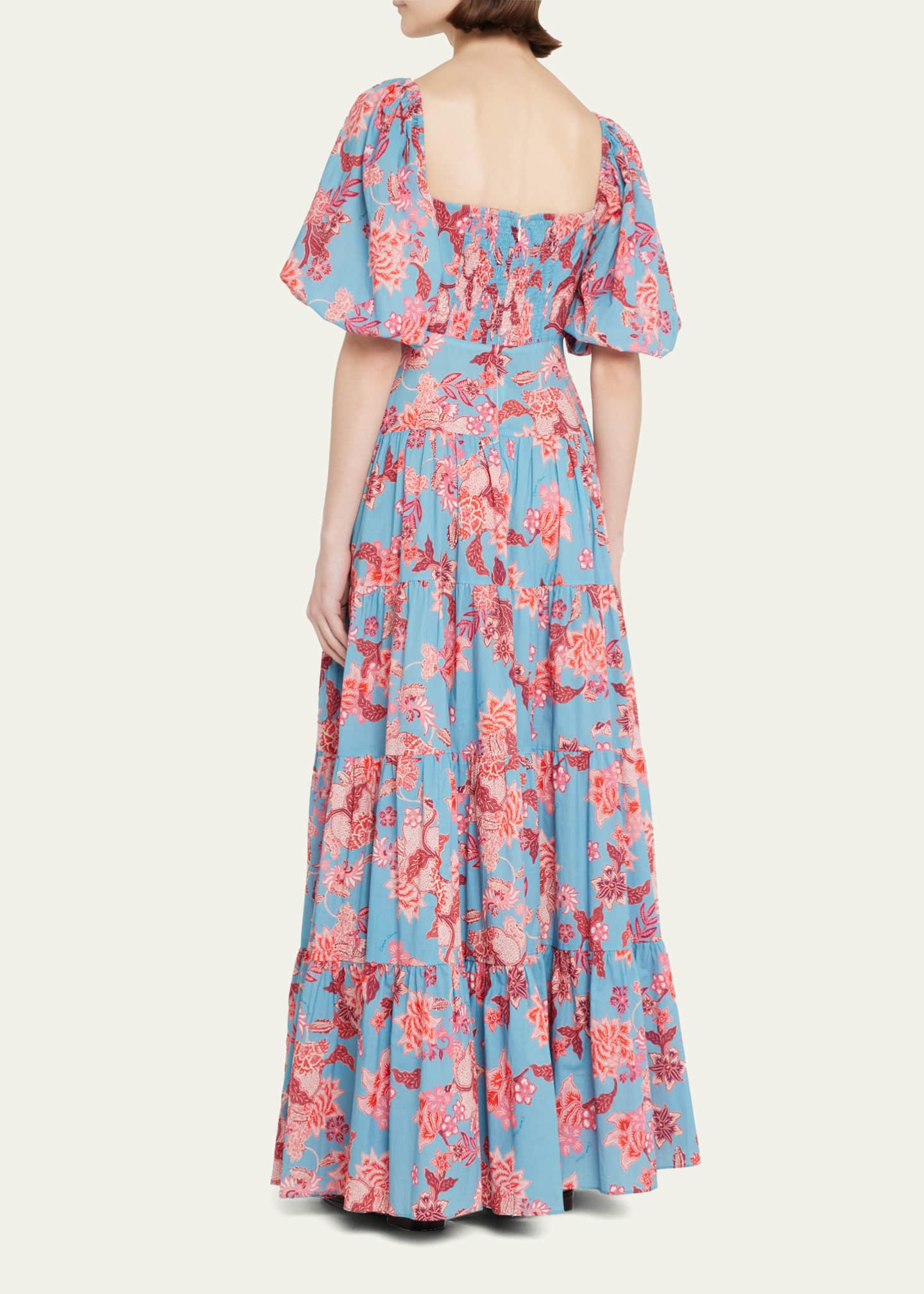 Cara Cara Quinn Floral-Print Puff-Sleeve Maxi Dress - Bergdorf Goodman Cara Cara Quinn Floral-Print Puff-Sleeve Maxi Dress - Bergdorf Goodman