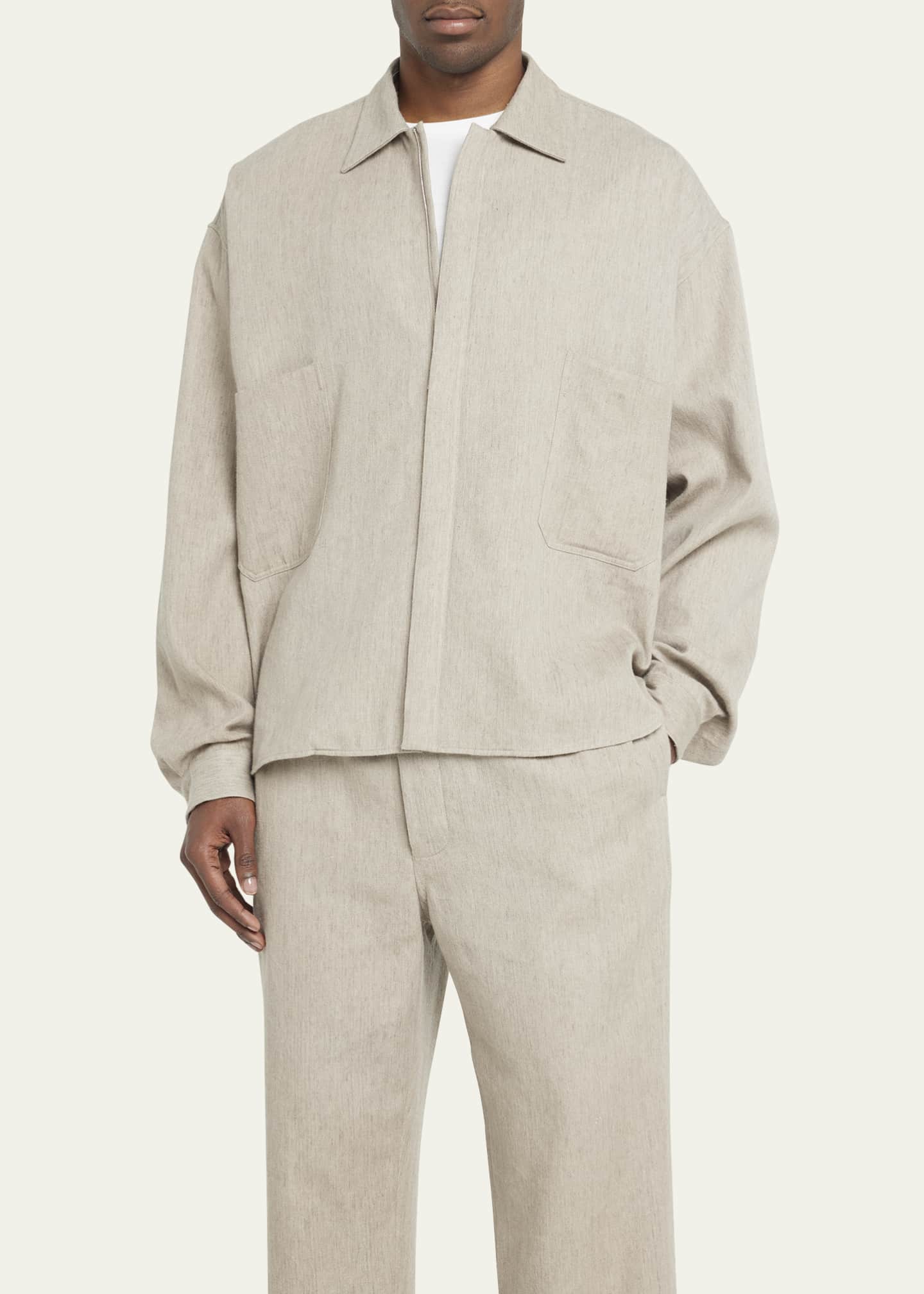 THE ROW Men's Amoneto Linen-Cashmere Zip Jacket - Bergdorf Goodman
