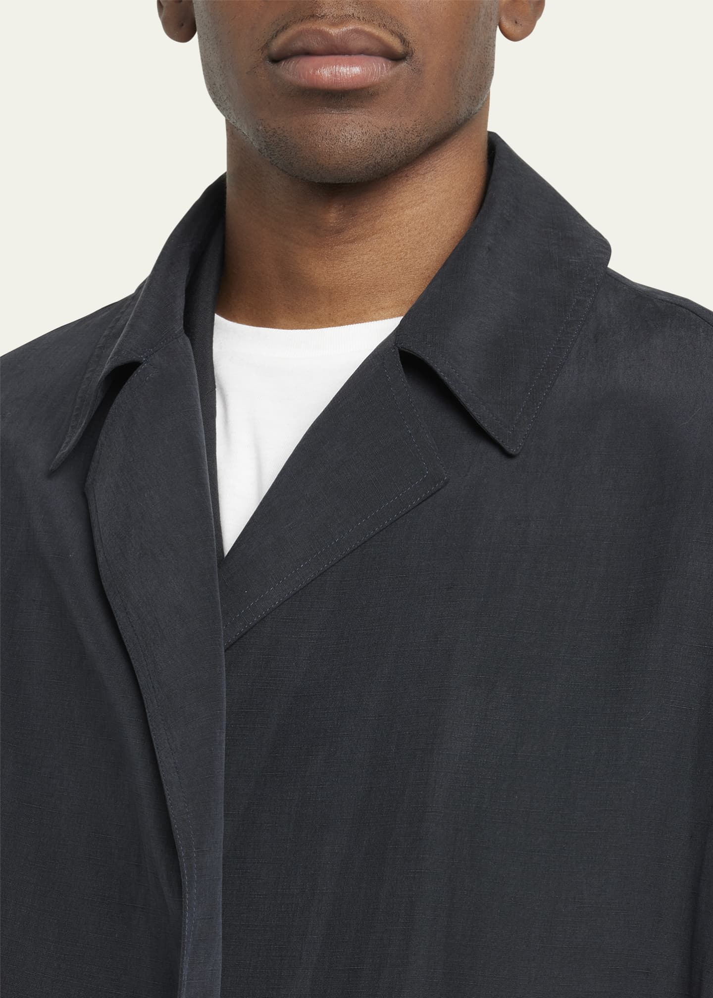 THE ROW Men's Emilio Silk-Linen Overcoat - Bergdorf Goodman