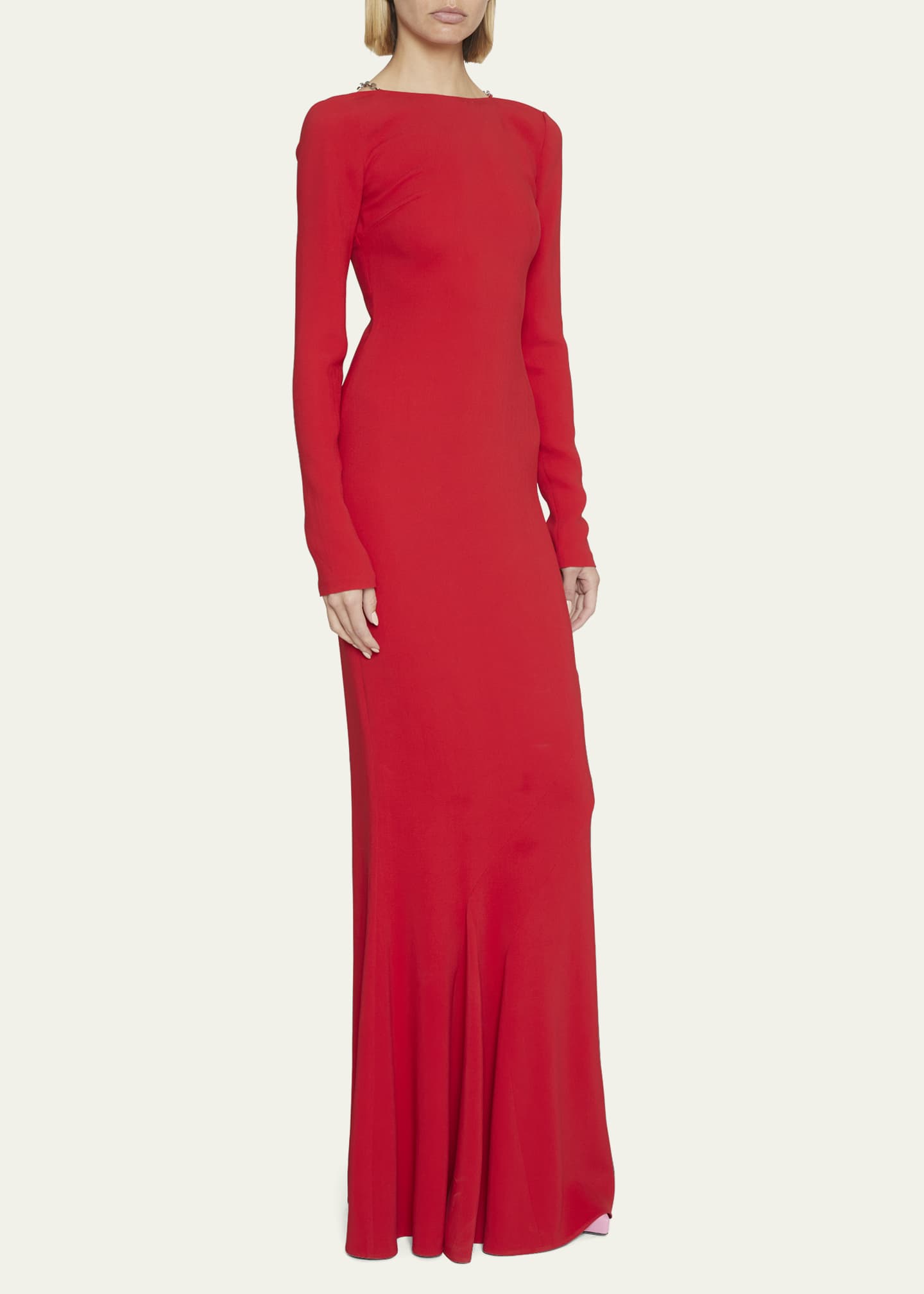 Givenchy Long Sleeve Gown w/ Chain Detail - Bergdorf Goodman
