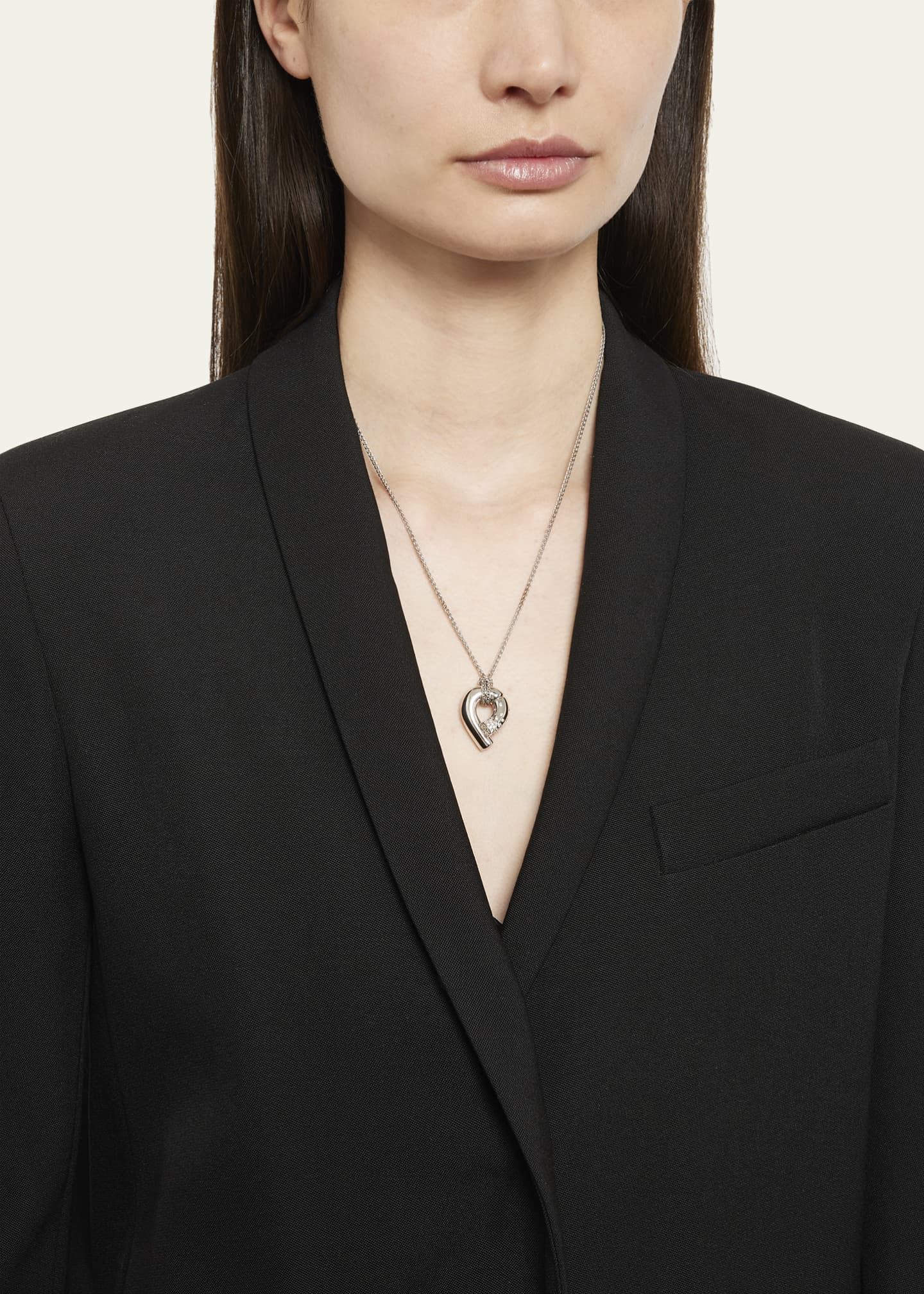 TABAYER 18k Fairmined White Gold Oera Pendant Necklace with Diamonds ...