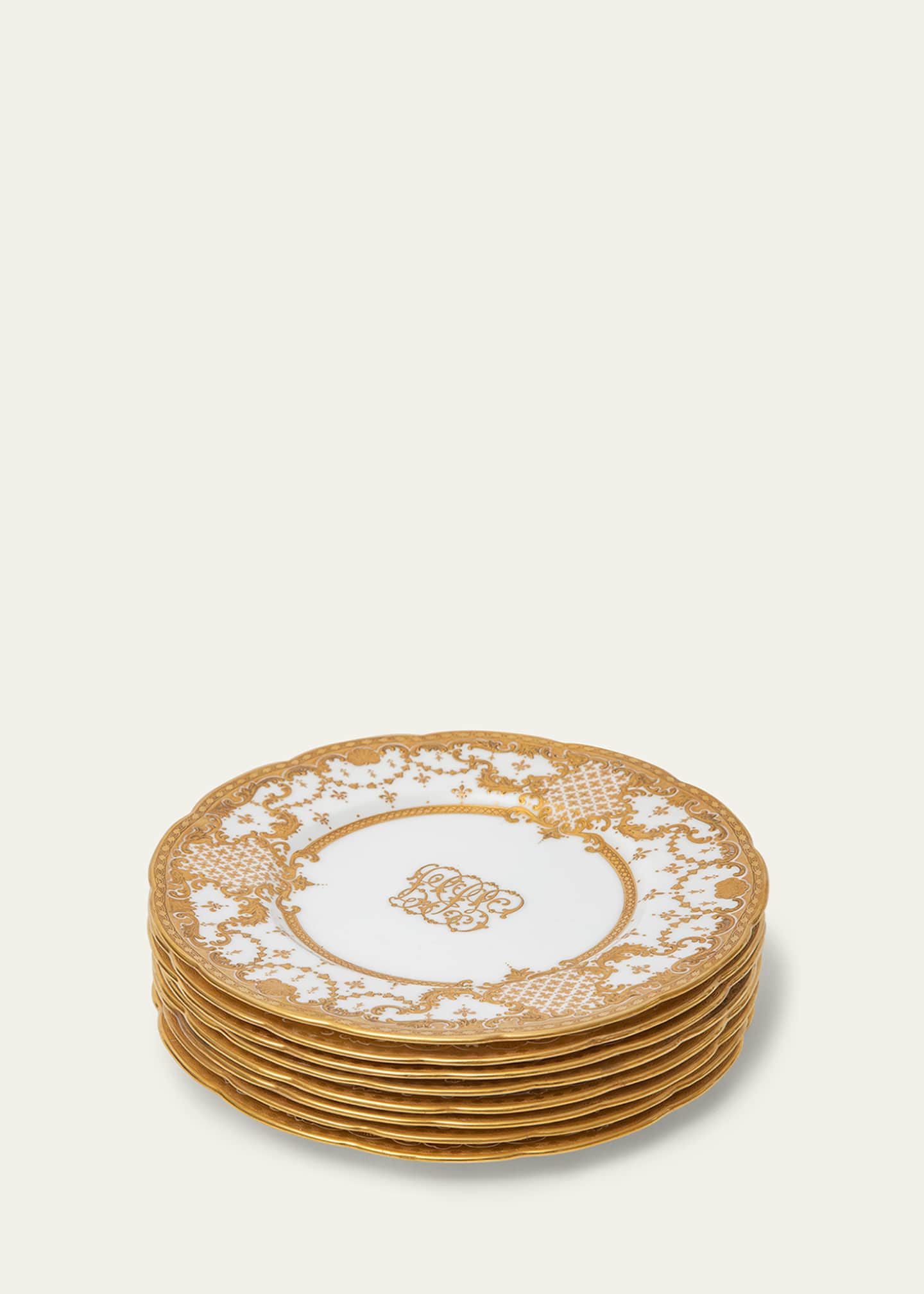 Devonia Antiques Antique Minton Gilded Plates, Set of 8 - Bergdorf Goodman