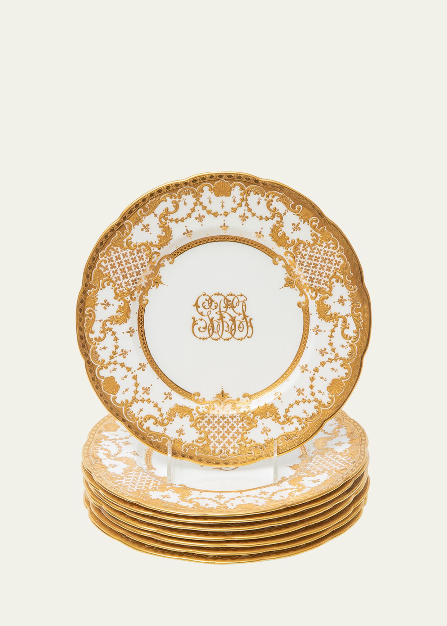 Devonia Antiques Antique Minton Gilded Plates, Set of 8 - Bergdorf Goodman