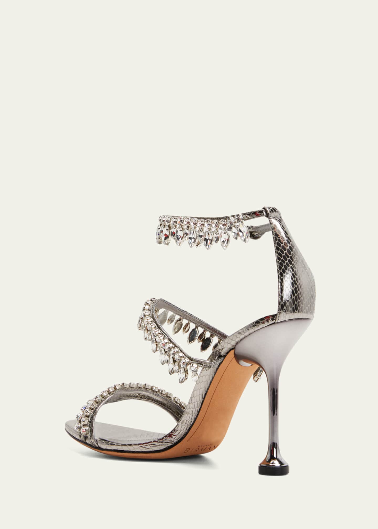 Alexandre Birman Karina Metallic Crystal Ankle-Strap Sandals - Bergdorf ...