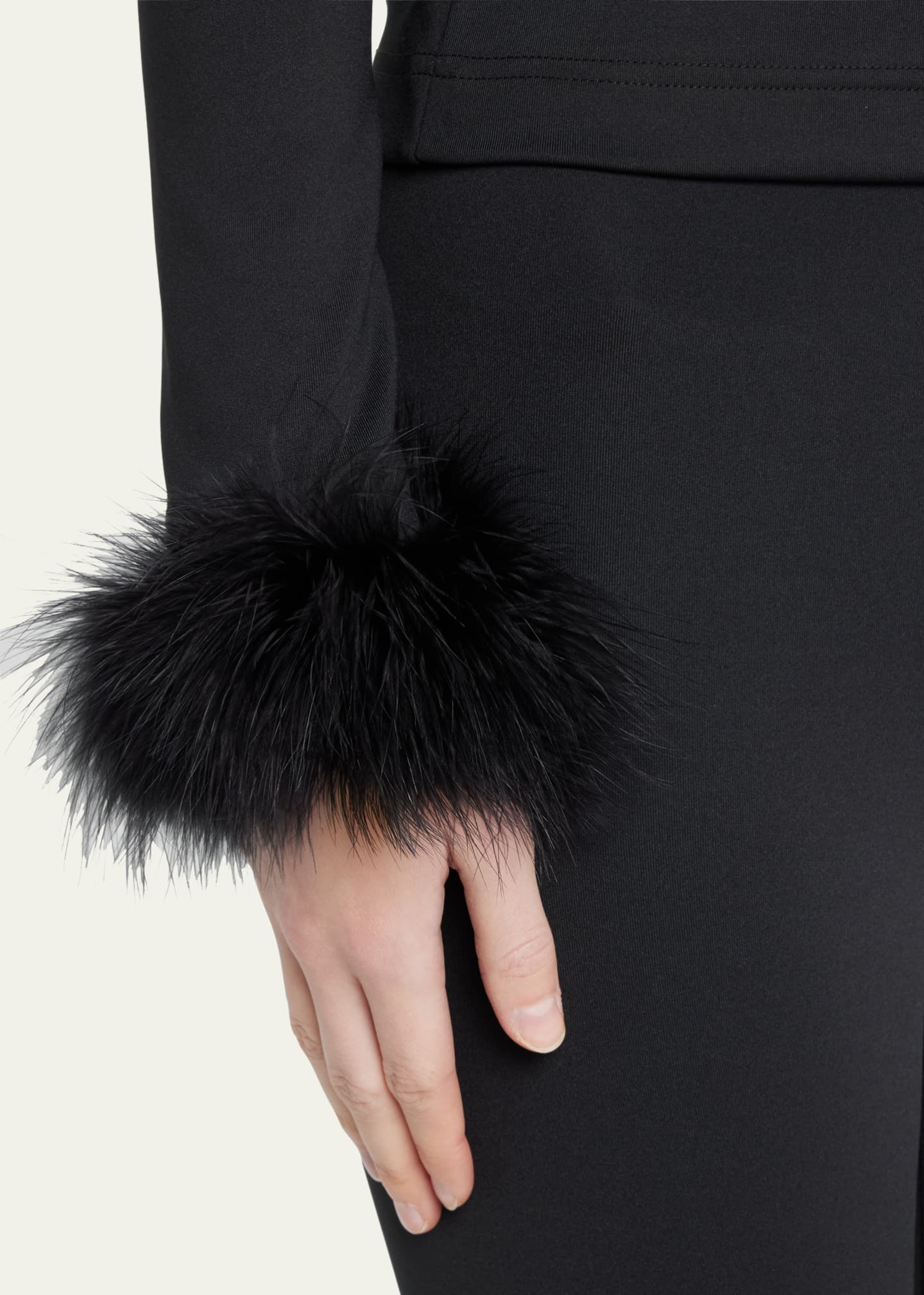 Sleeper The Weekend Chic Feather-Trim Pajama Set - Bergdorf Goodman