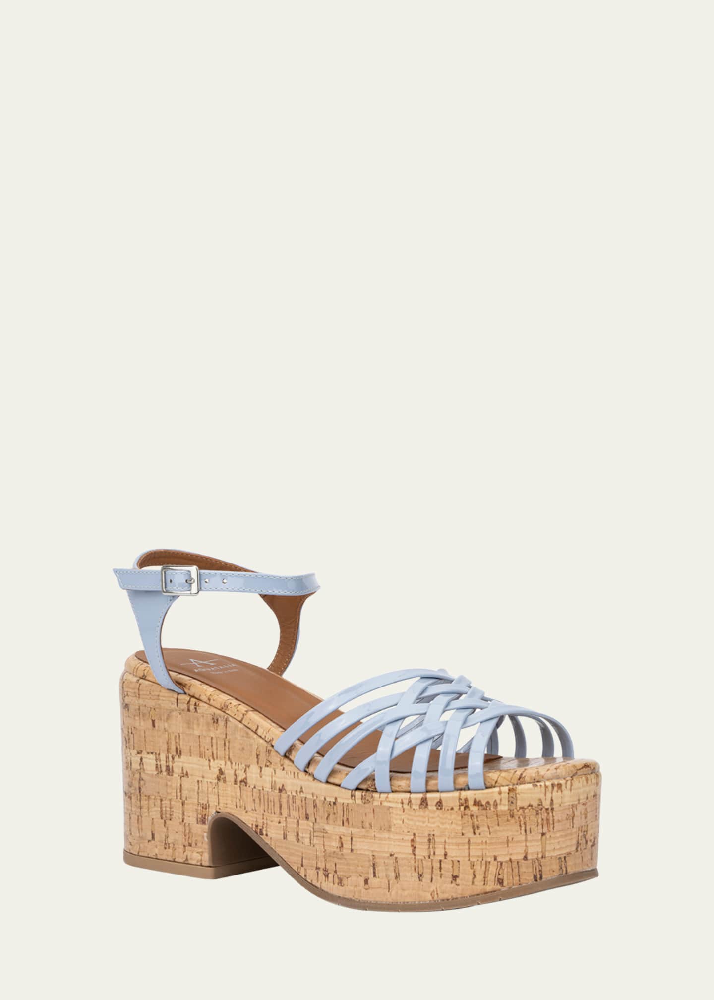 Aquatalia Elene Patent Caged Platform Sandals - Bergdorf Goodman