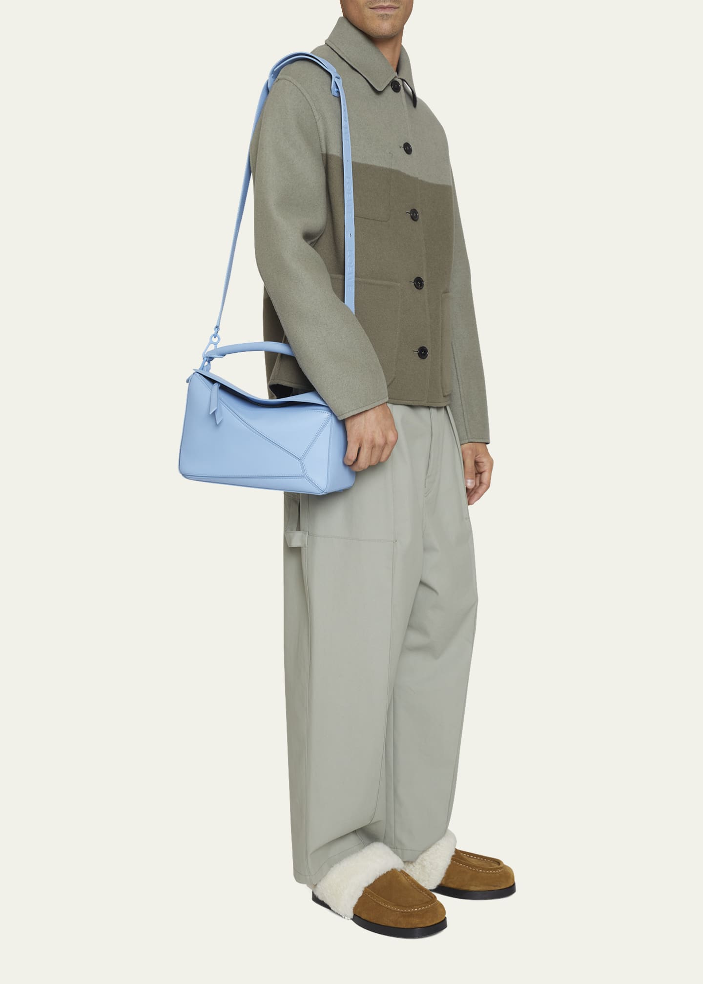 Loewe Men's Puzzle Solid Bag - Bergdorf Goodman