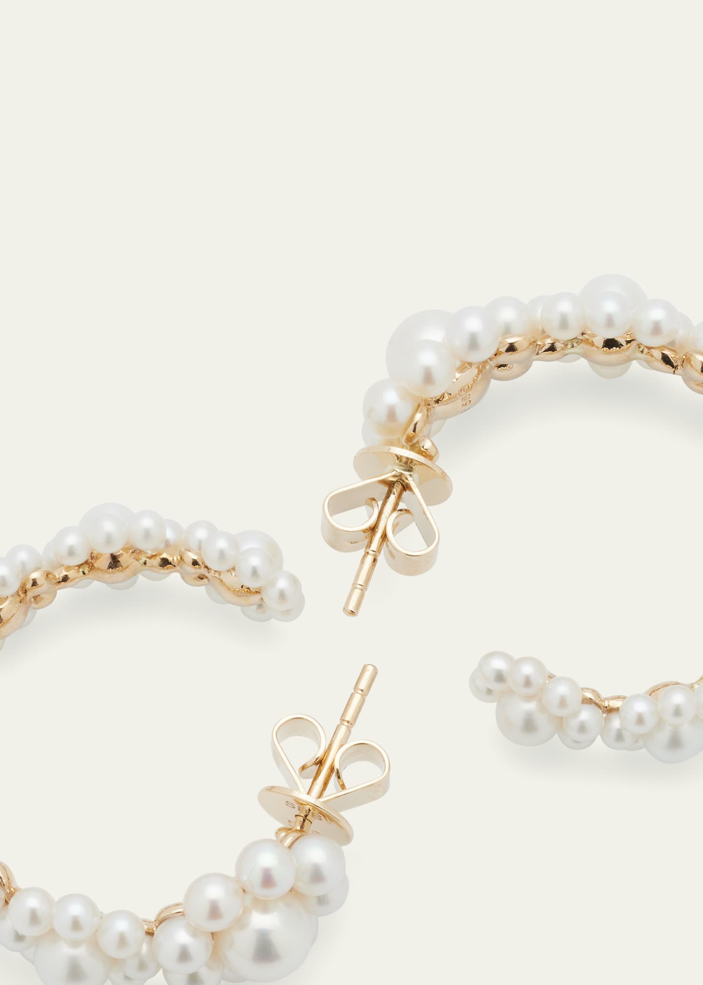Sophie Bille Brahe Jardin Boucle Freshwater Pearl Floral Hoop Earrings ...