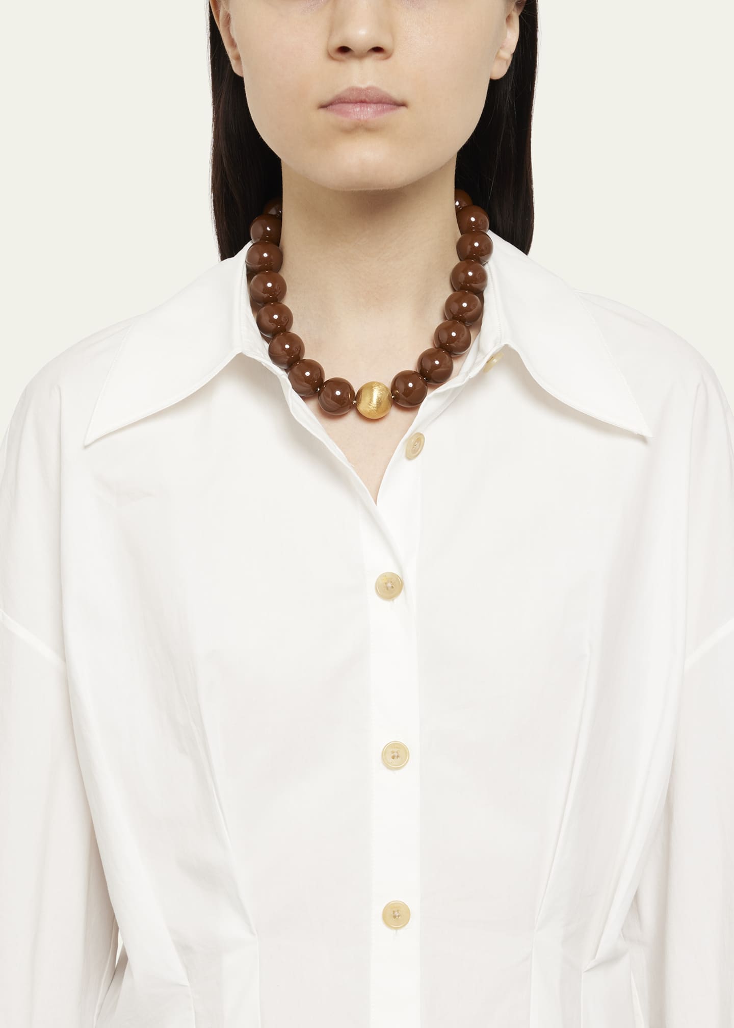 Lauren Rubinski Enamel Beaded Necklace with 14K Yellow Gold - Bergdorf ...