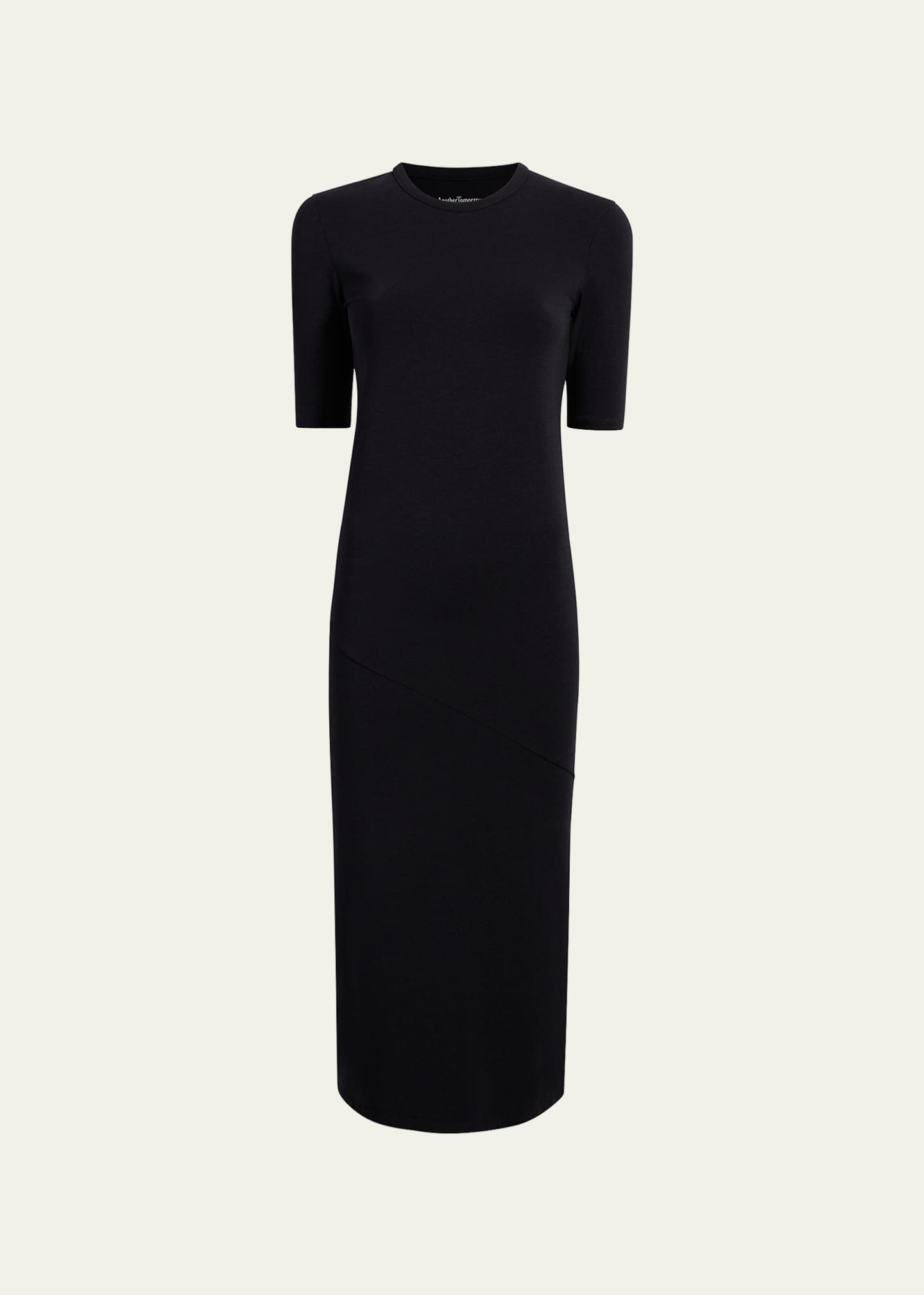 Another Tomorrow Fitted Midi Dress w/ Elbow Sleeves - Bergdorf Goodman