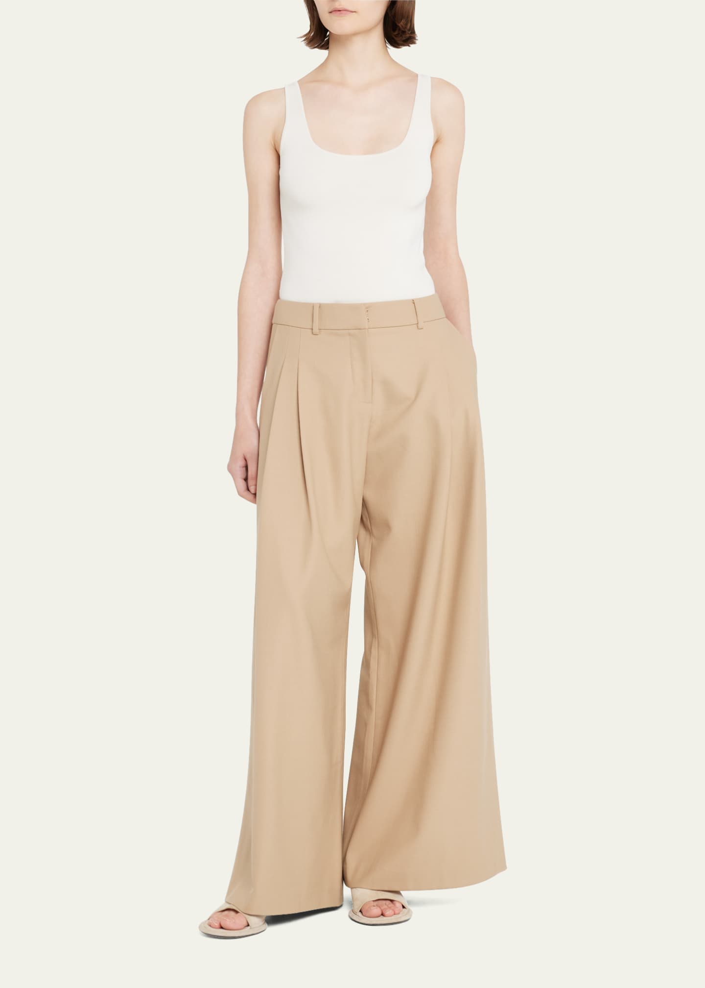 Anna Quan Joan Pleated Wide-Leg Pants - Bergdorf Goodman