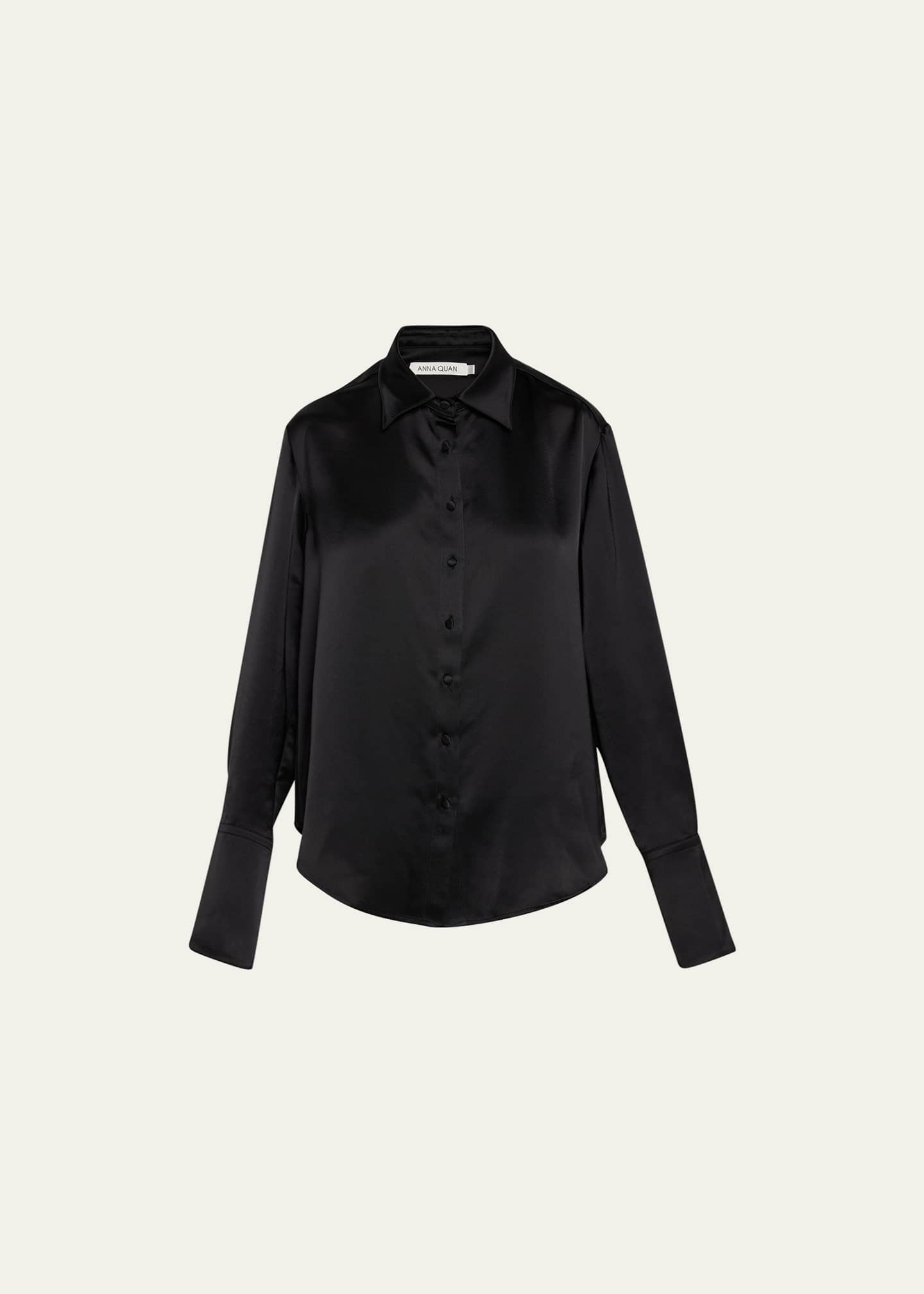 Anna Quan Lana Satin Button-Front Shirt - Bergdorf Goodman