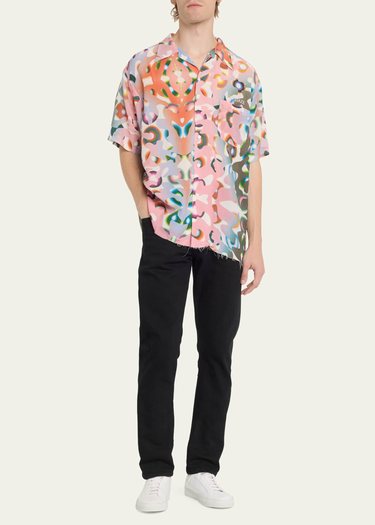 Lost Daze Men's Multicolor Radial-Print Camp Shirt - Bergdorf Goodman