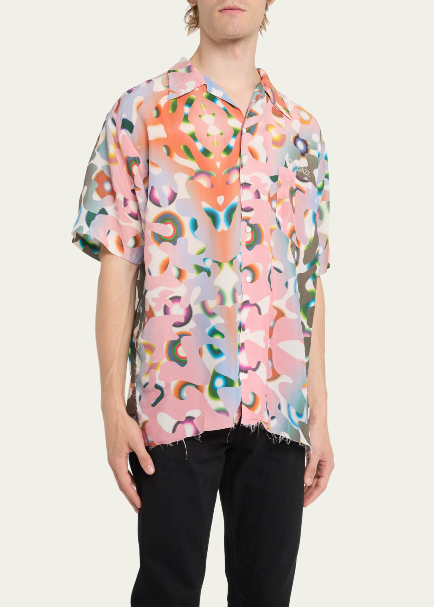 Lost Daze Men's Multicolor Radial-Print Camp Shirt - Bergdorf Goodman