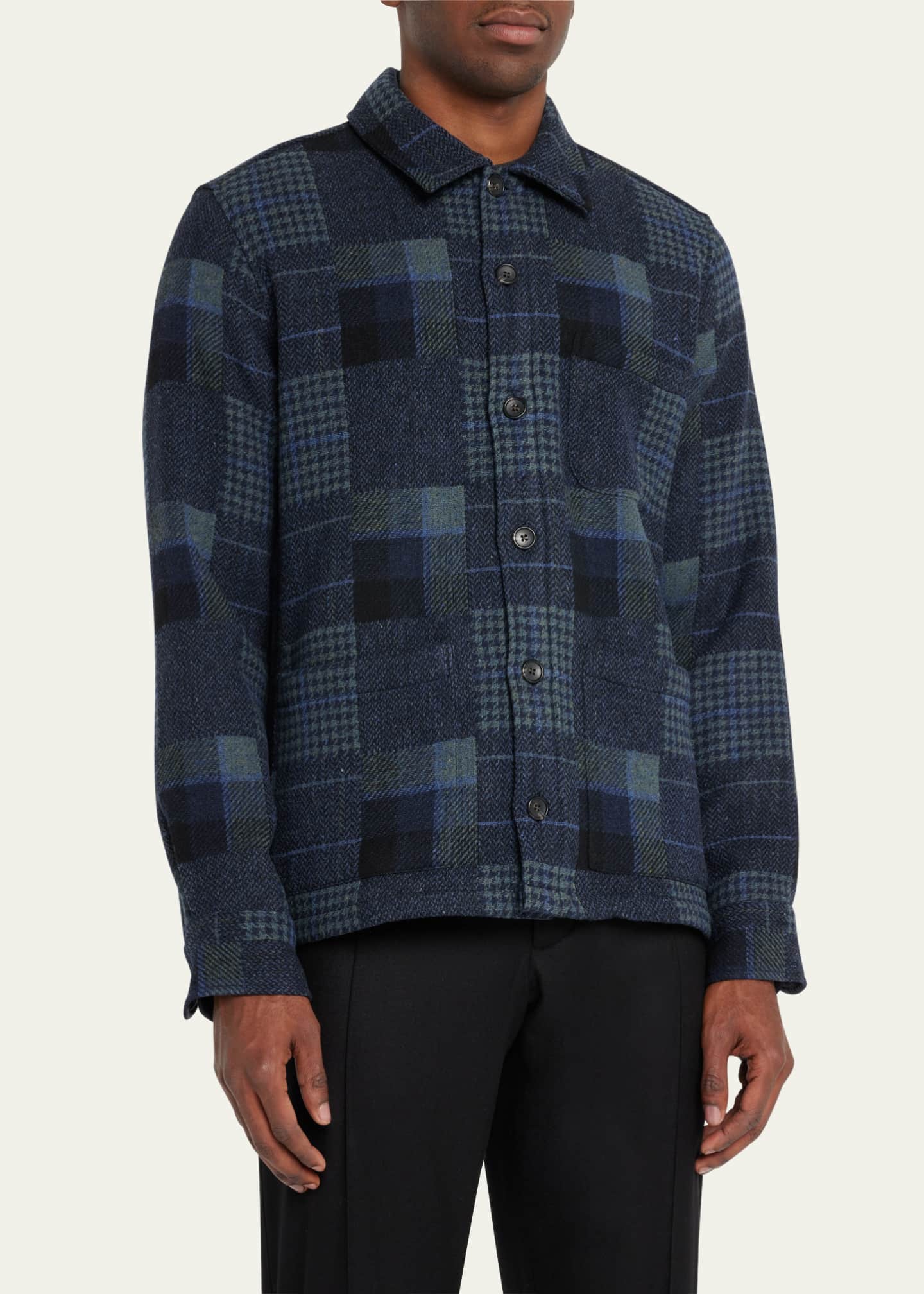 CORRIDOR Men's Patchwork Wool Chore Jacket - Bergdorf Goodman