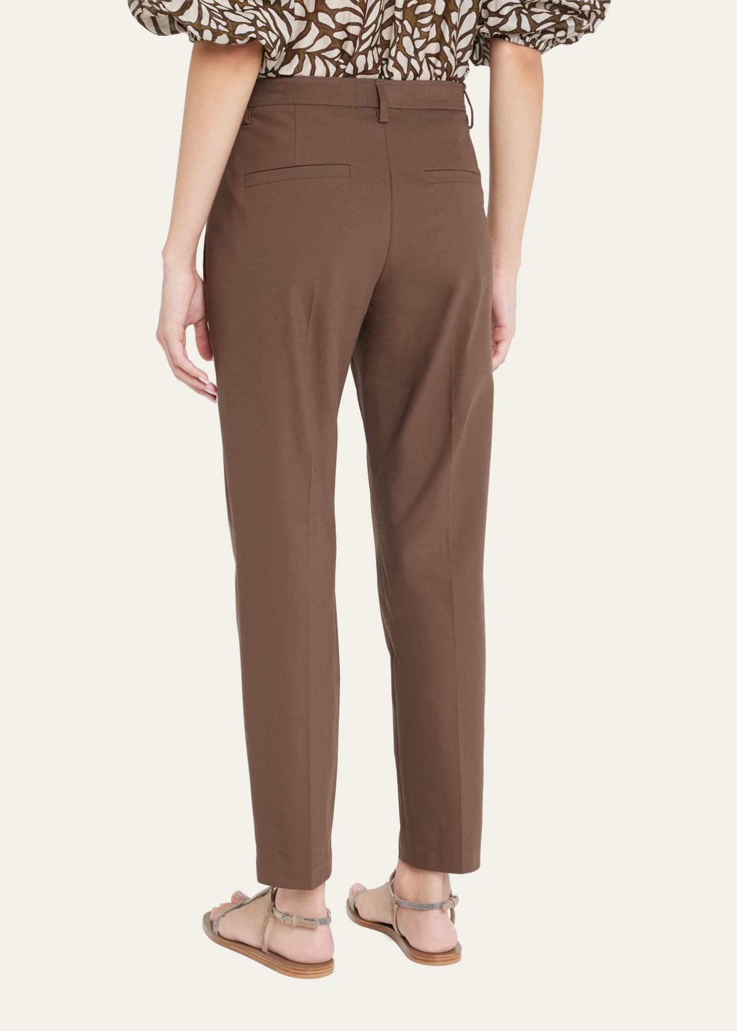 Brunello Cucinelli Monili Belt Loop Tab Slim-Leg Pants - Bergdorf Goodman