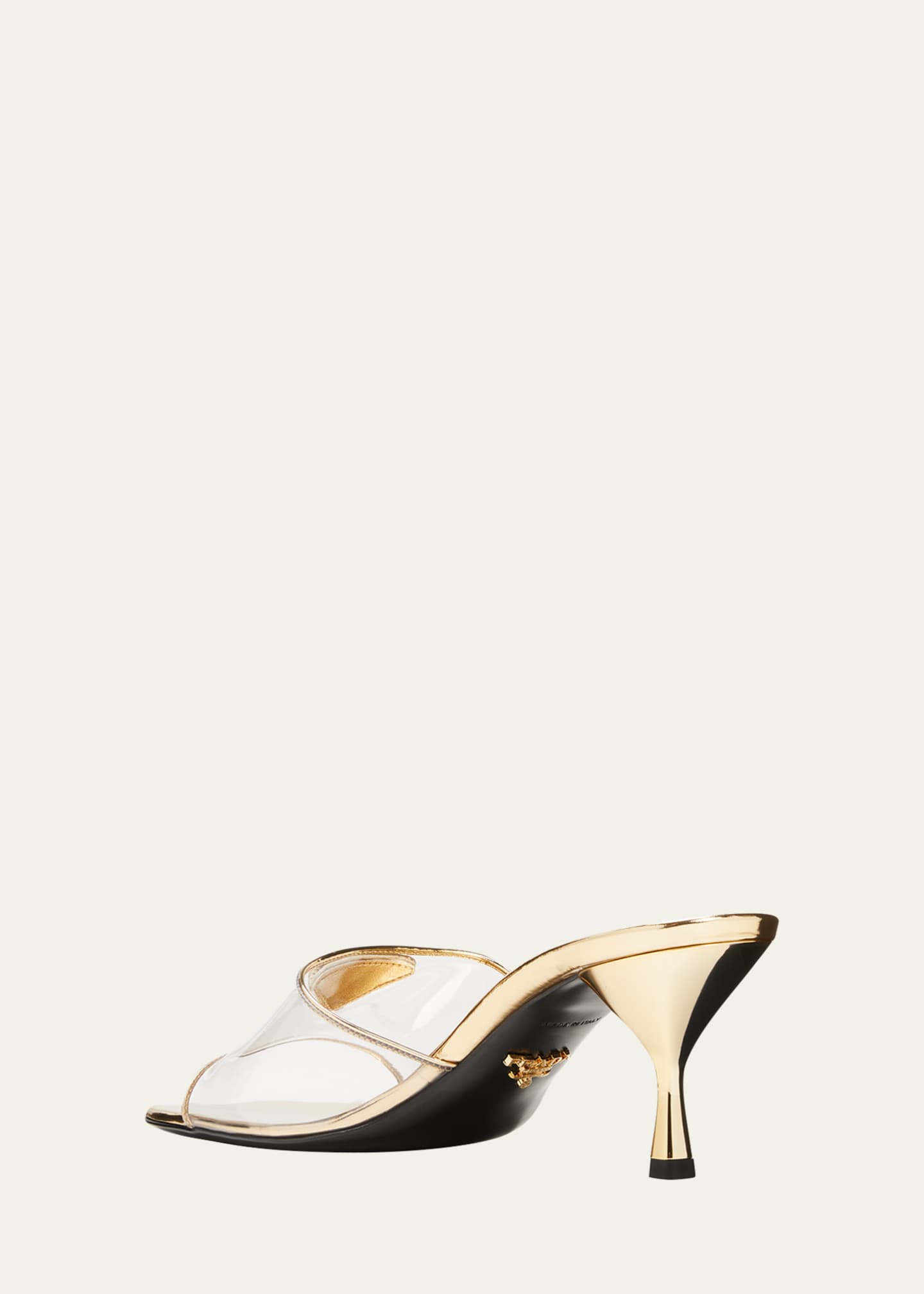 Prada Clear Metallic Mule Sandals - Bergdorf Goodman