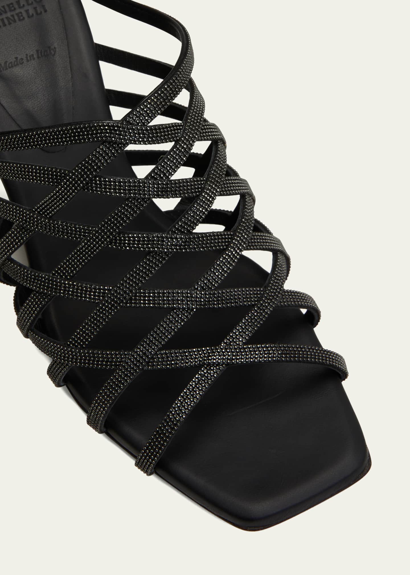 Brunello Cucinelli Monili Leather Caged Wedge Sandals - Bergdorf Goodman