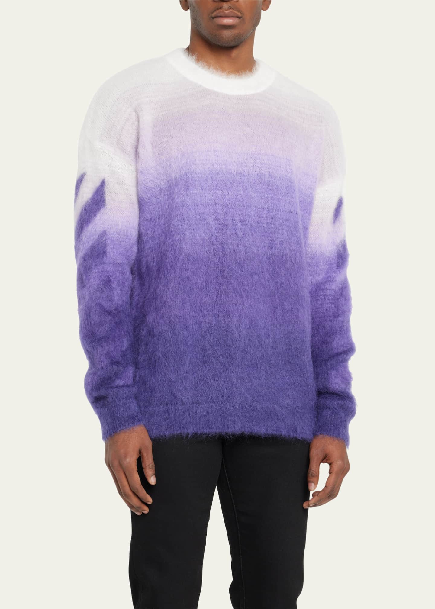 Off-White Men's Degrade Brushed Mohair Arrow Sweater - Bergdorf Goodman