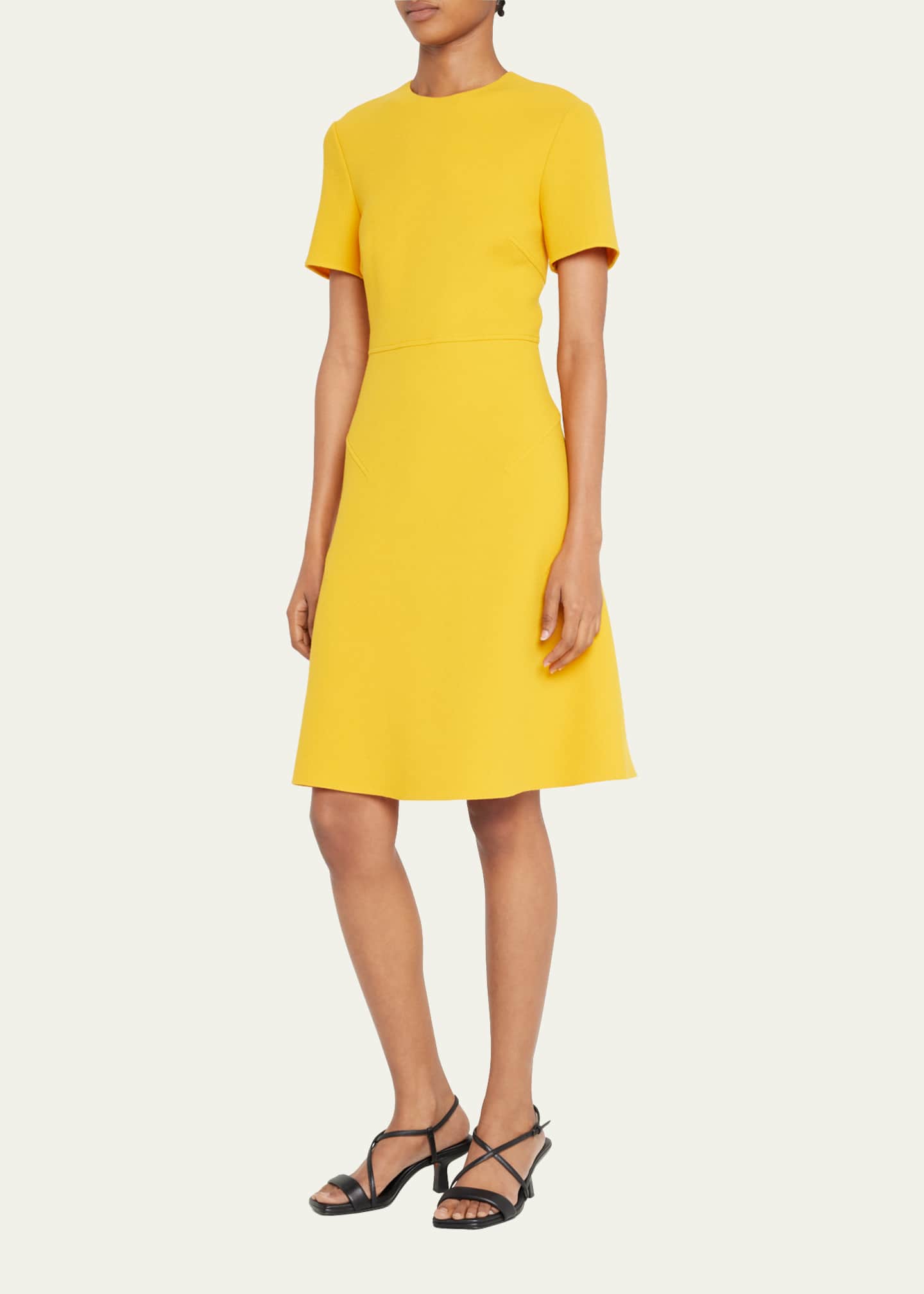 Lafayette 148 New York Short-Sleeve Fit-&-Flare Wool Dress - Bergdorf ...