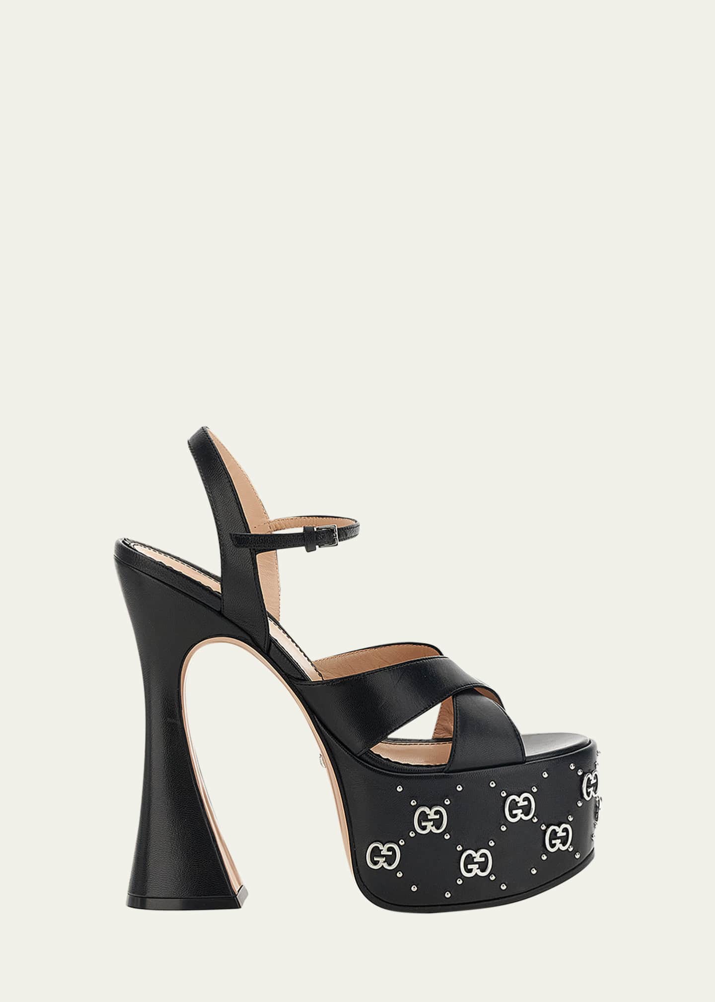 Gucci Janaya Leather GG Stud Platform Sandals - Bergdorf Goodman