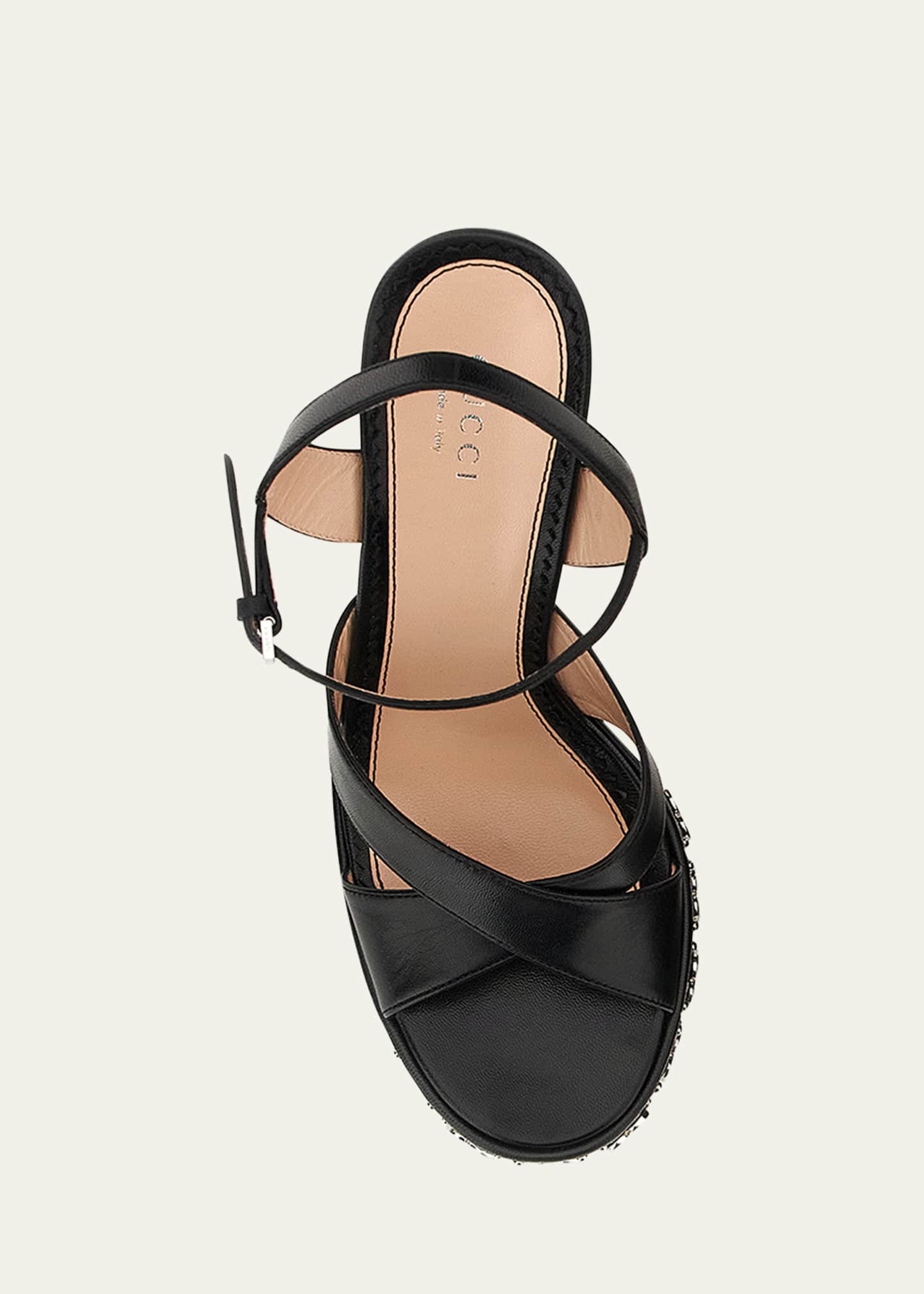 Gucci Janaya Leather GG Stud Platform Sandals - Bergdorf Goodman