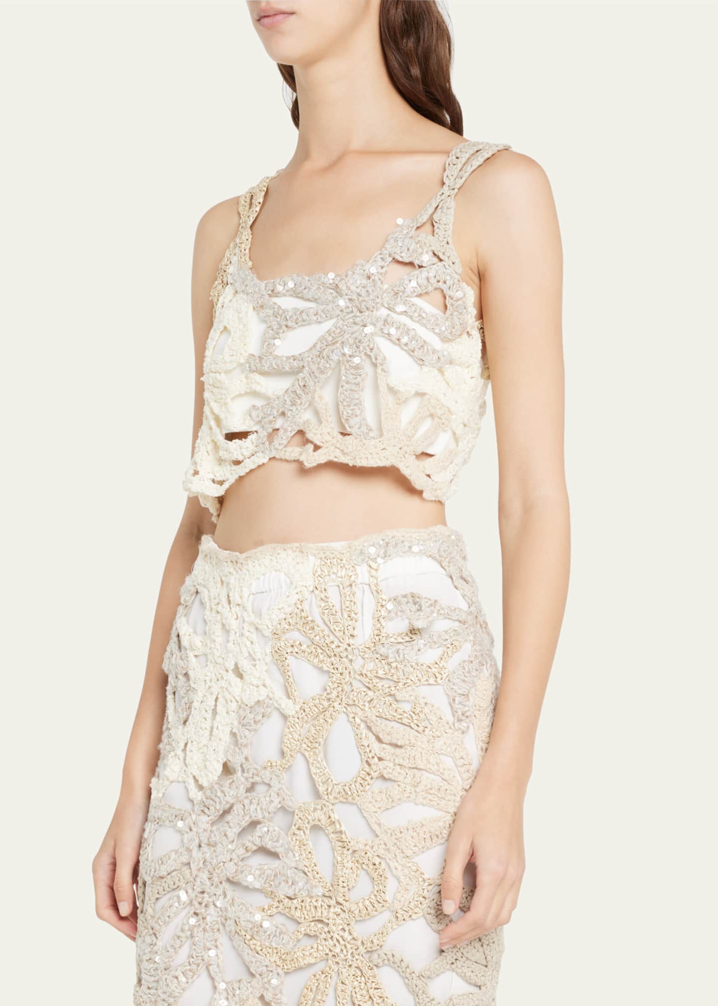 Brunello Cucinelli Couture Marine Botanical Crochet Bralette - Bergdorf ...
