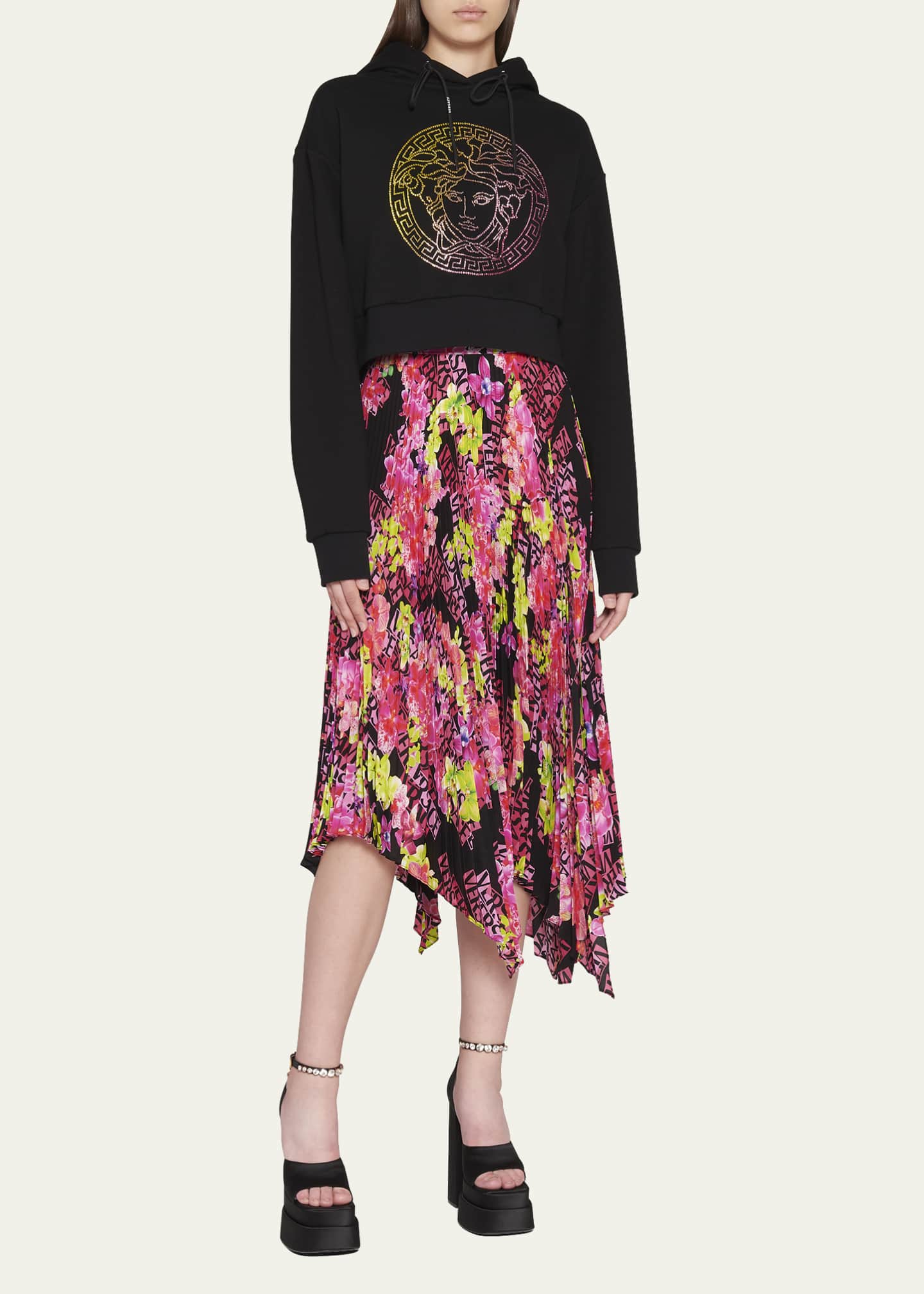 Versace Hooded Sweatshirt with Rainbow Logo - Bergdorf Goodman