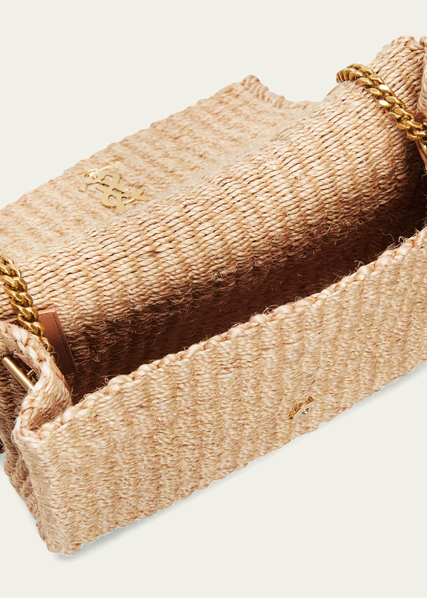 Saint Laurent Kate Medium YSL Crossbody Bag in Raffia - Bergdorf Goodman
