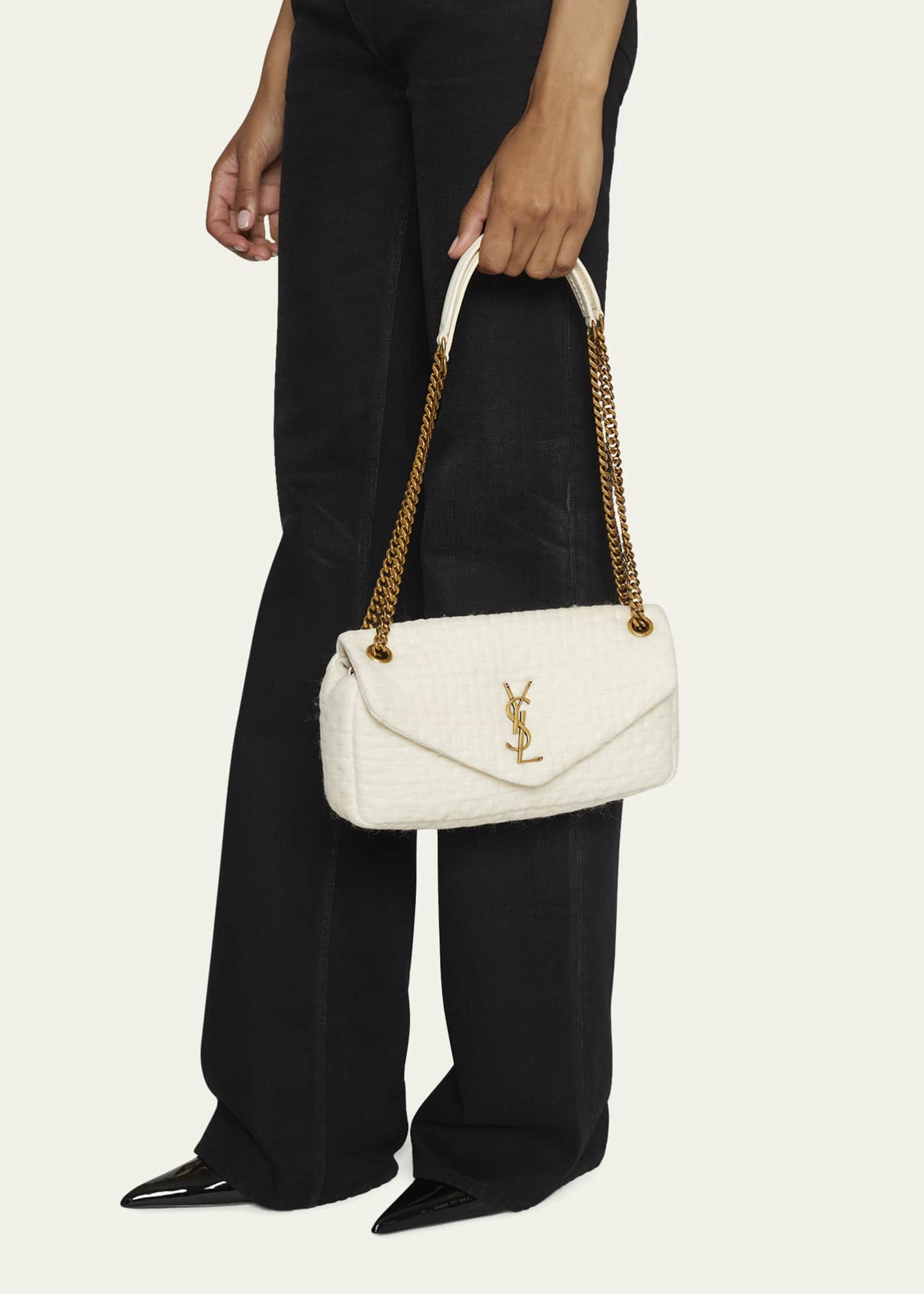 Saint Laurent Calypso Small YSL Shoulder Bag in Organza - Bergdorf Goodman