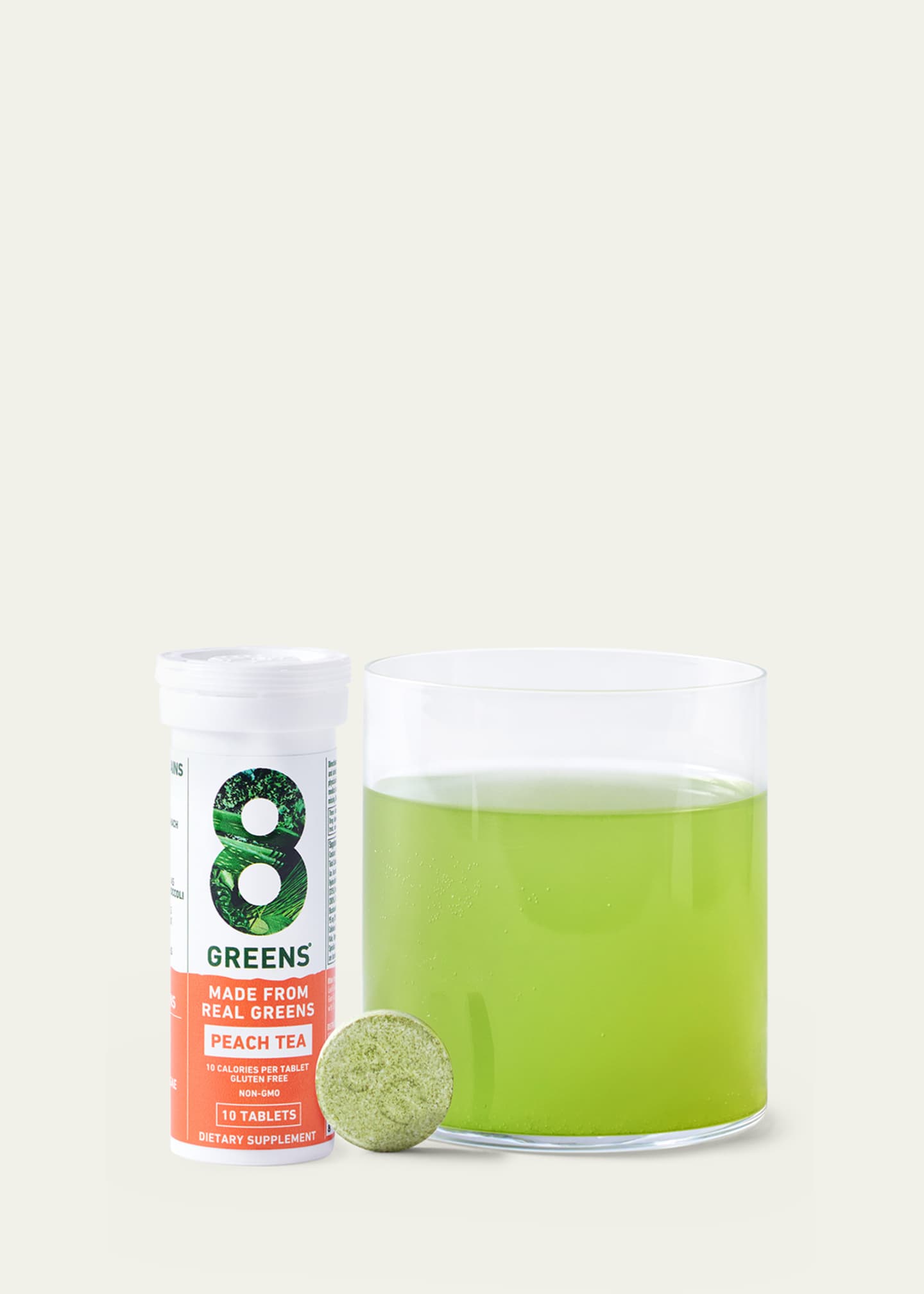 8Greens Peach Tea Effervescent Tablet Dietary Supplement, 10 Count ...